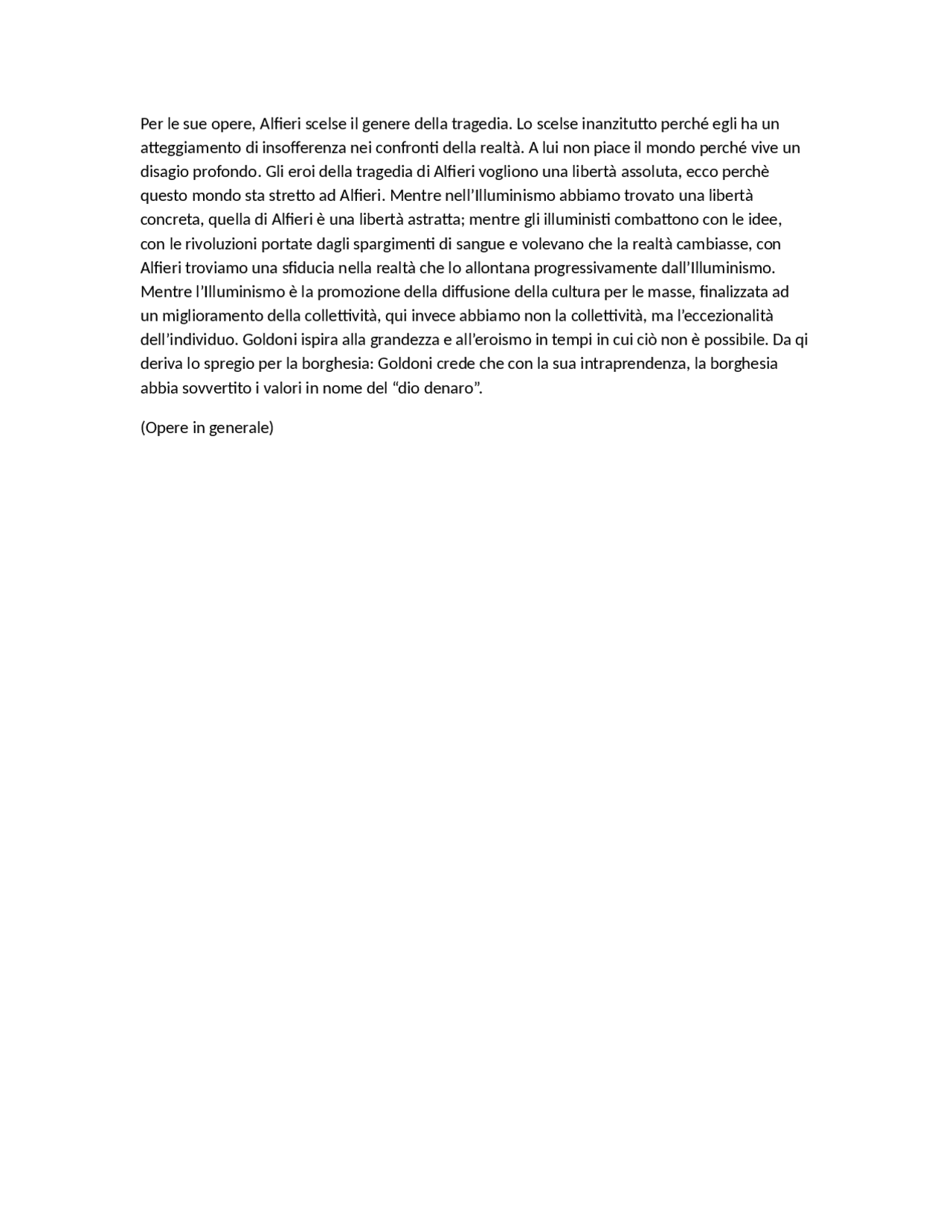 Alfieri Appunti Italiano Docsity