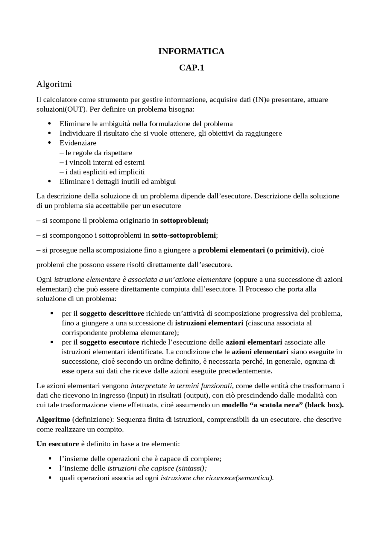 Dispensa Informatica Docsity
