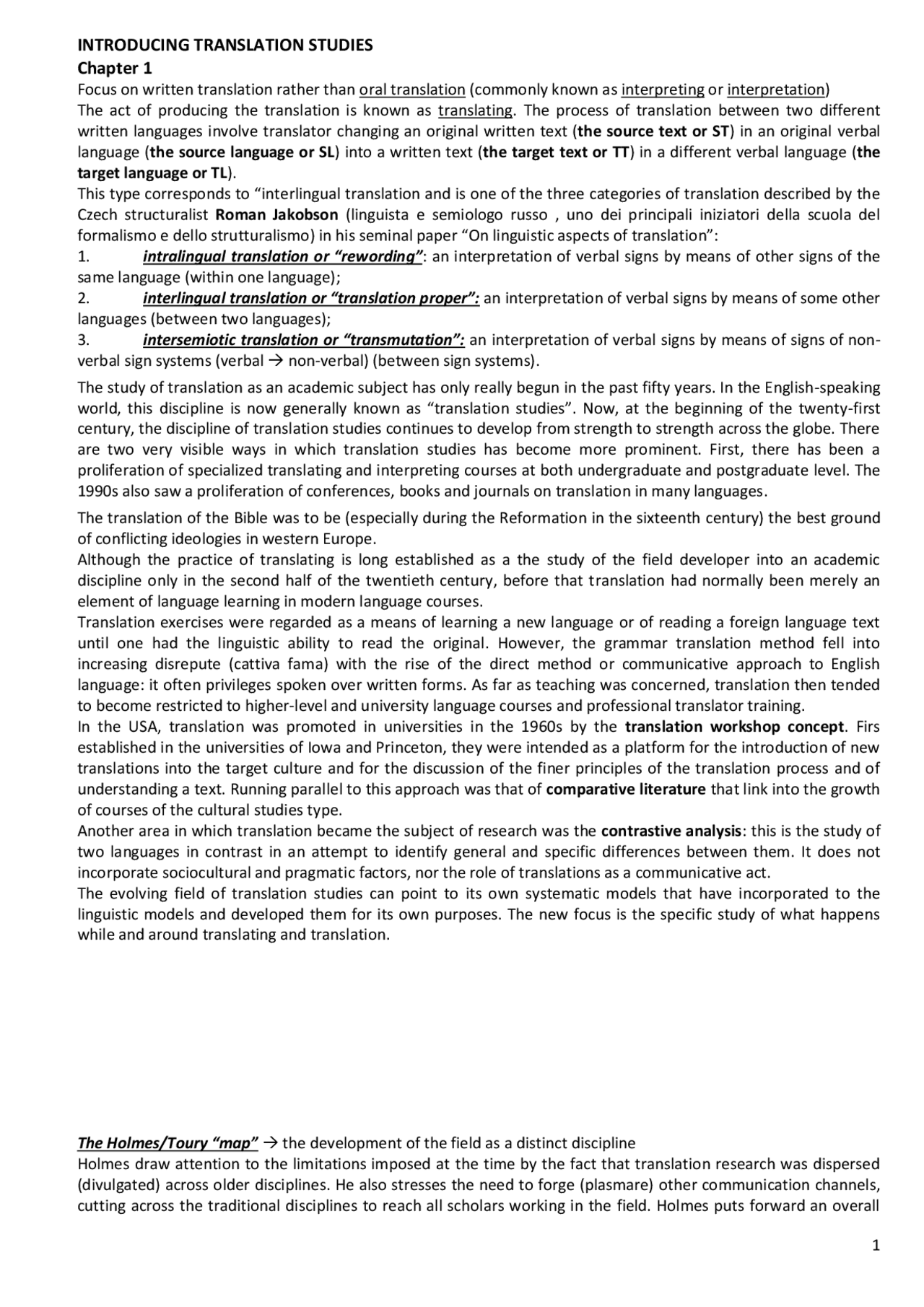 INTRODUCING TRANSLATION STUDIES by Jeremy Munday - Docsity