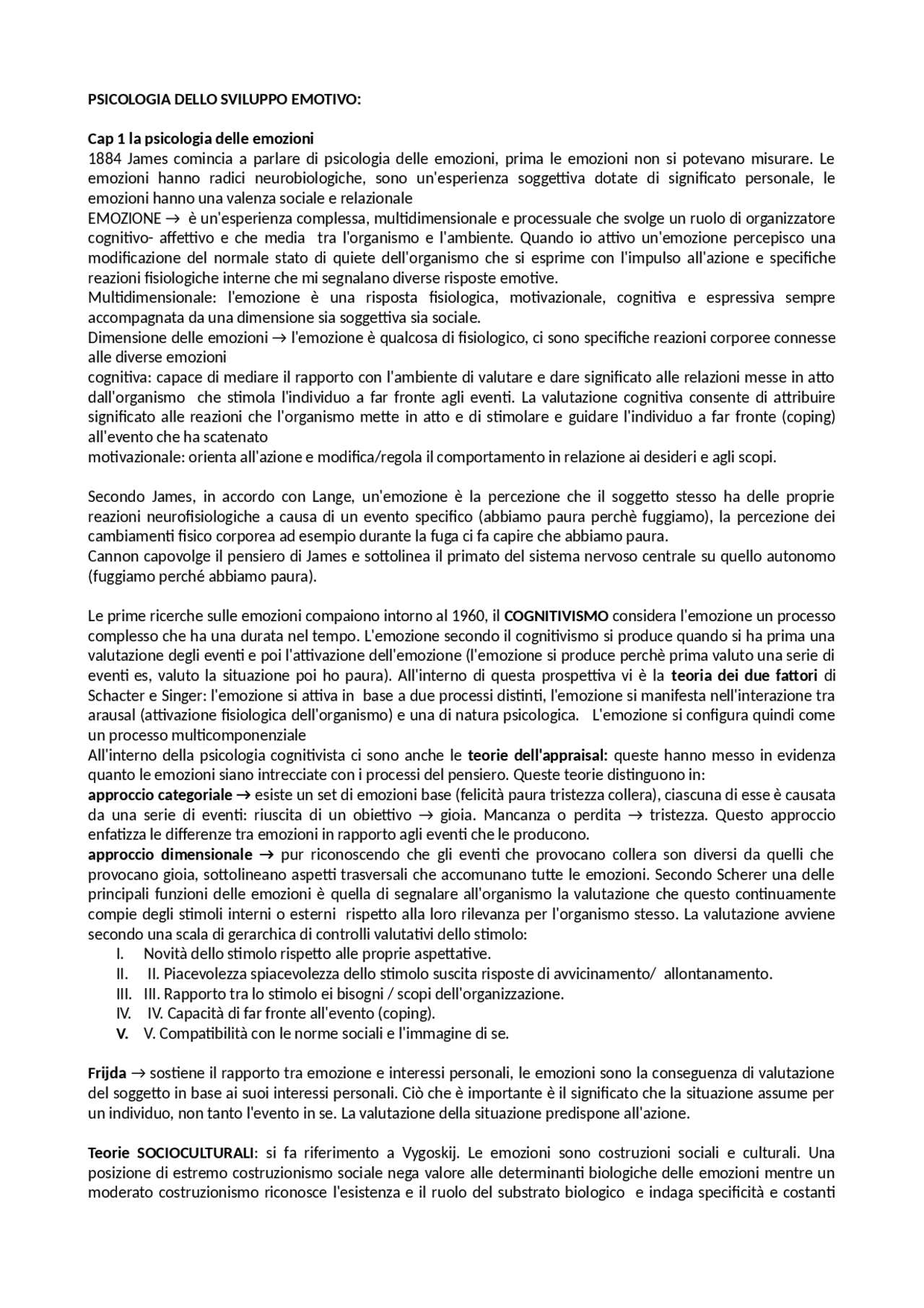 Psicologia Dello Sviluppo Emotivo Docsity