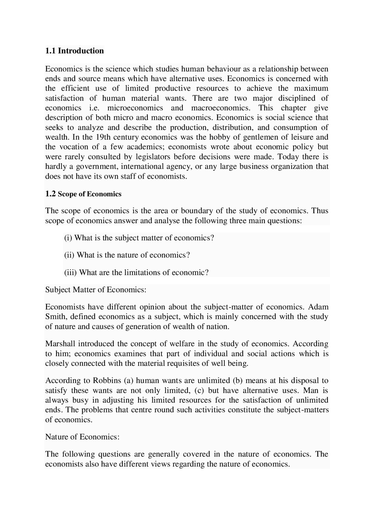Economics Lecture Wise Notes Lecture Notes Economics Docsity
