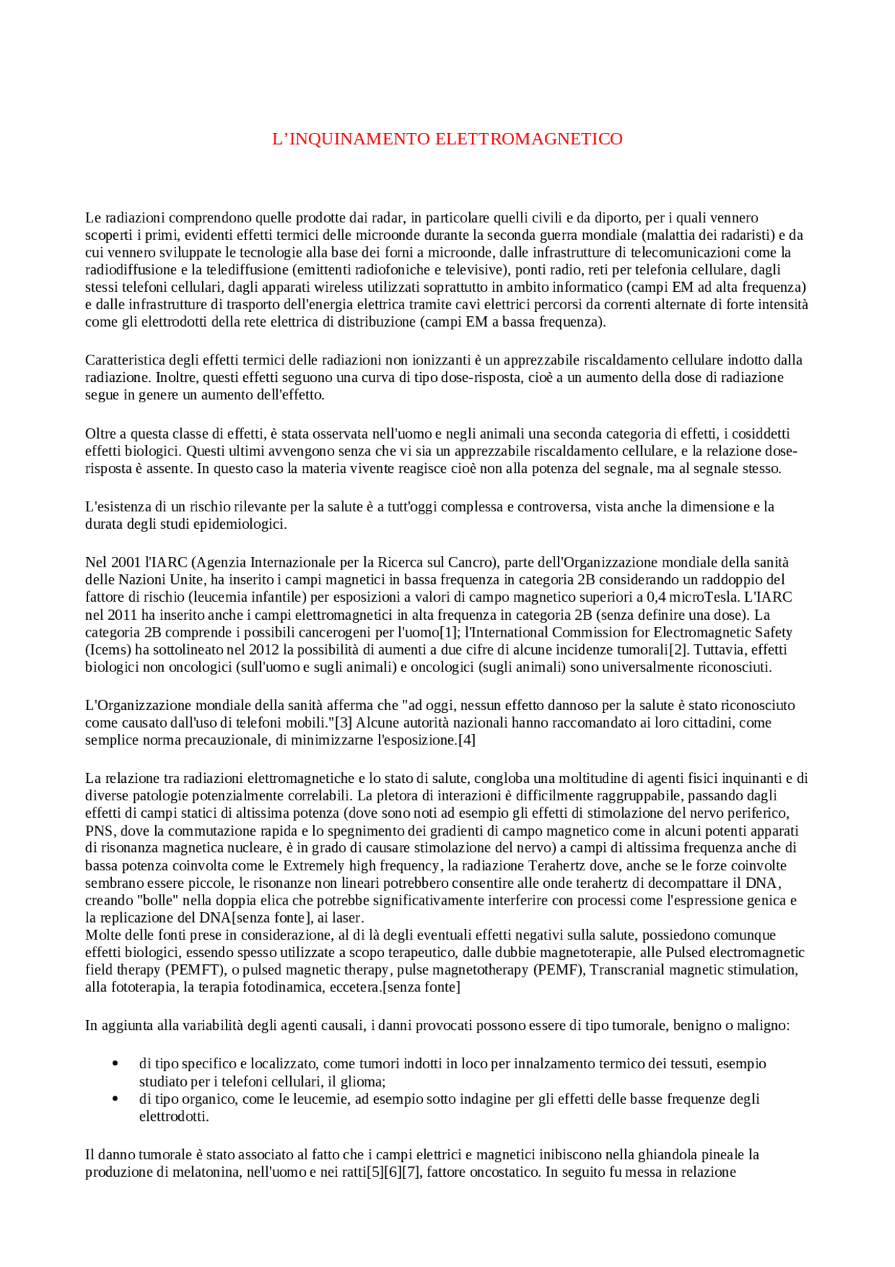 Linquinamento Elettromagnetico Docsity