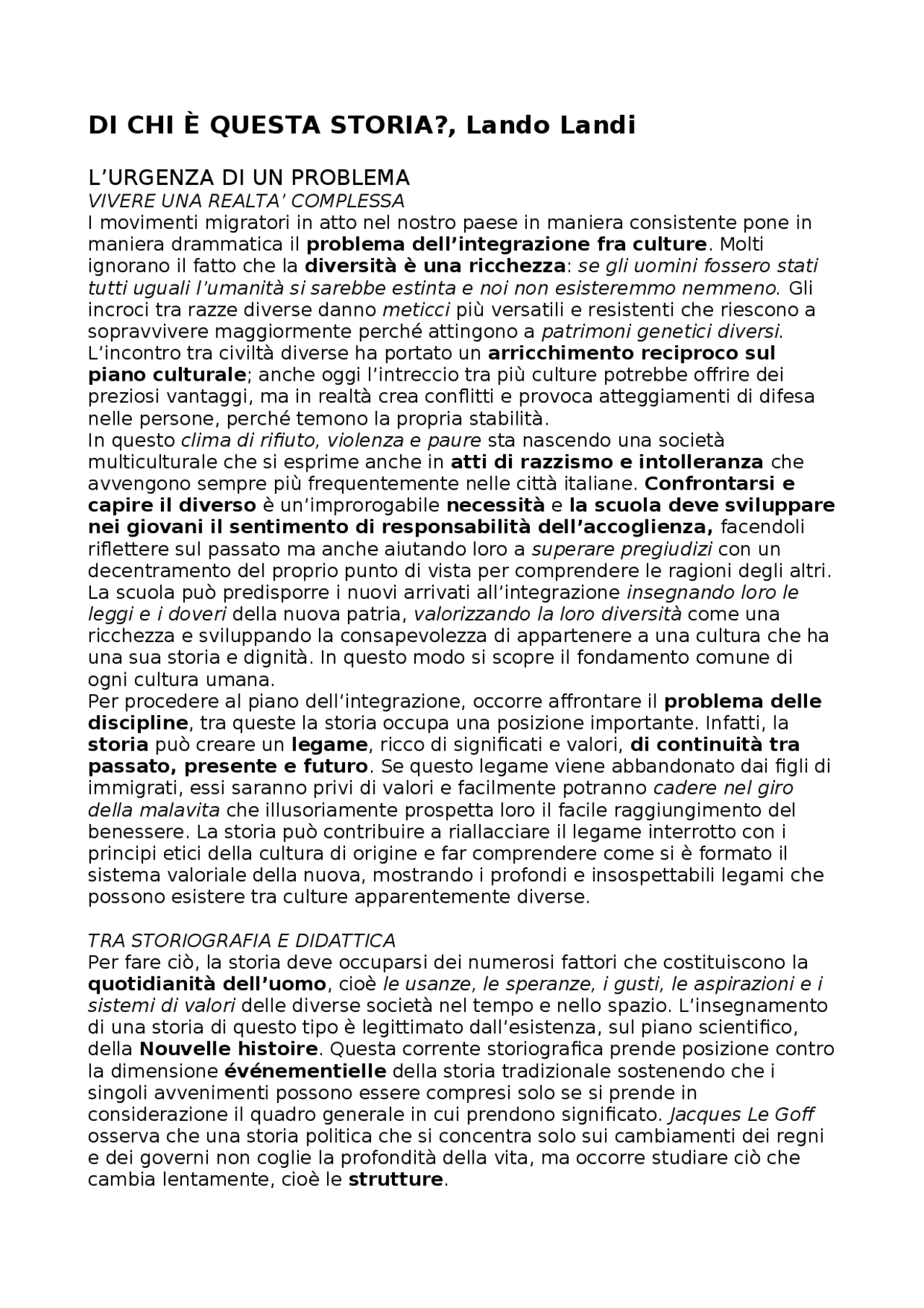 Di Chi è Questa Storia Landi Docsity