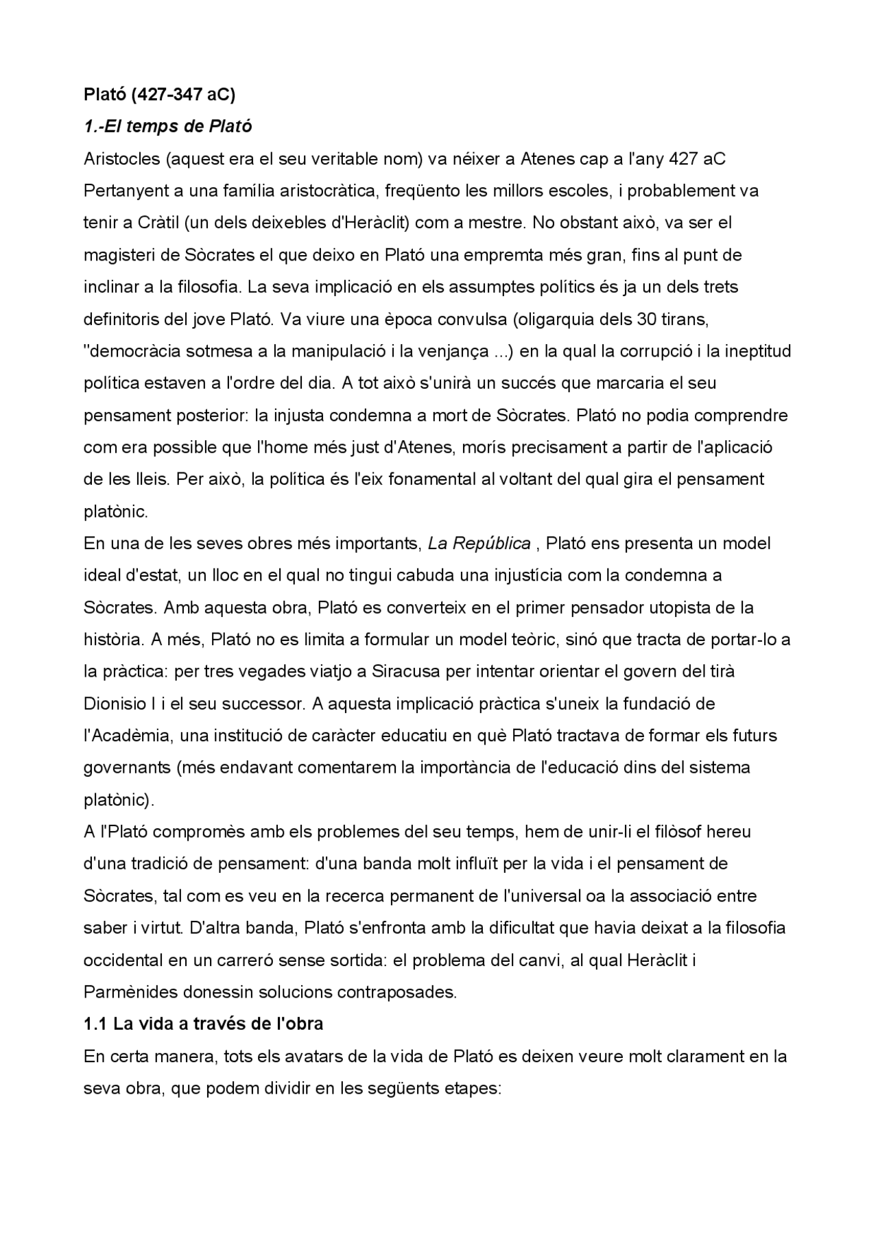 Plató Para Selectividad Docsity