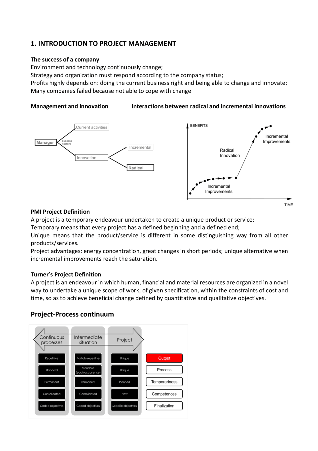 Project Management Lessons Summary Docsity