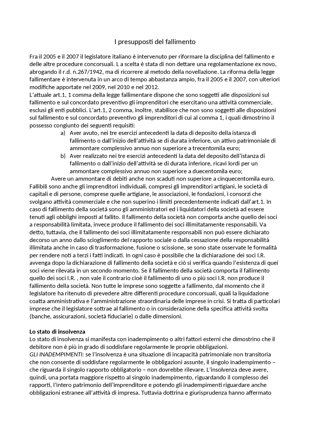 Il Diritto Delle Procedure Concorsuali Docsity