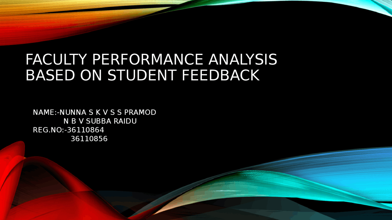 Faculty performance analysis based on student feedback - Docsity