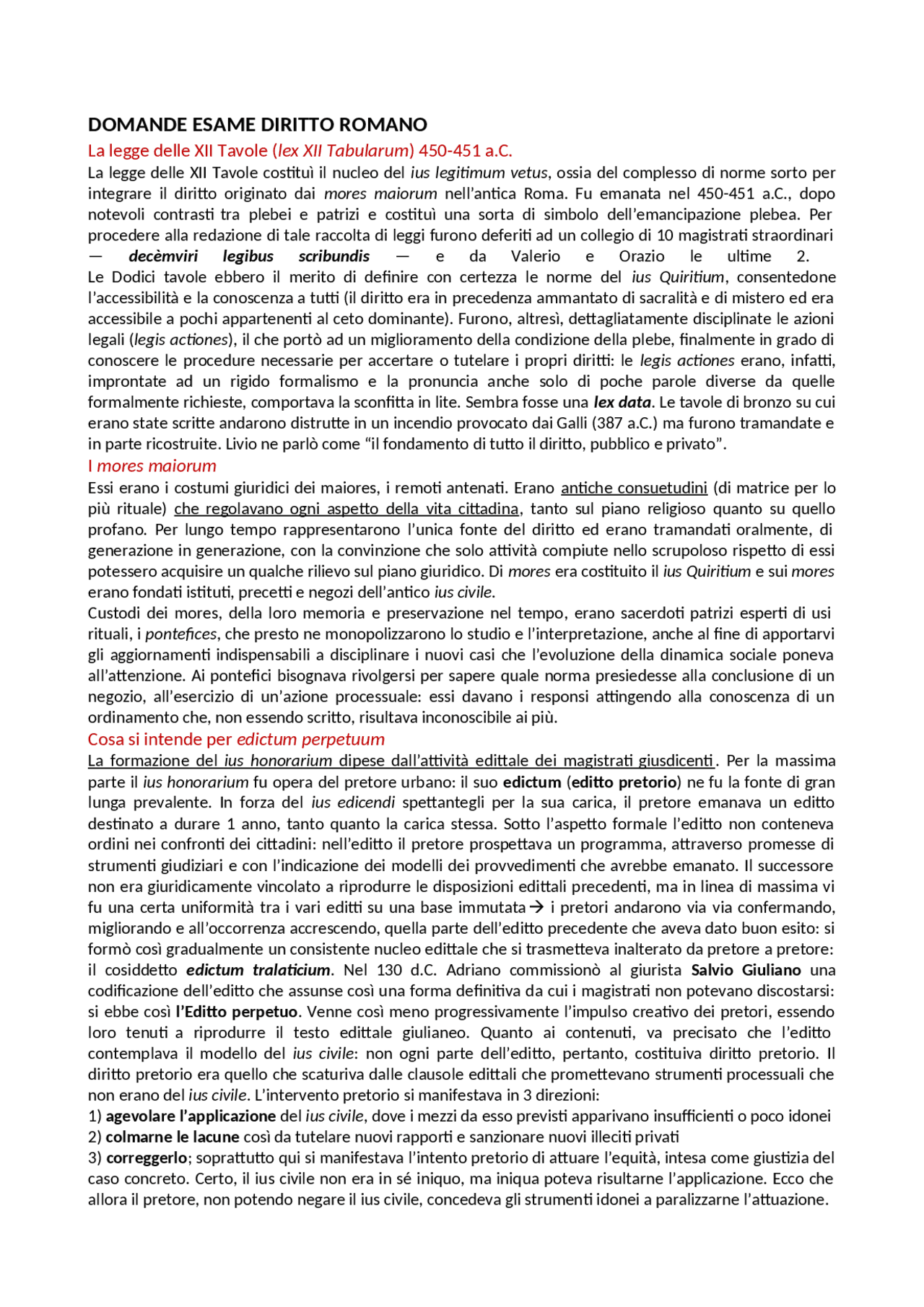 Tutte Le Domande E Risposte Approfondite Esame Diritto Romano Lambrini