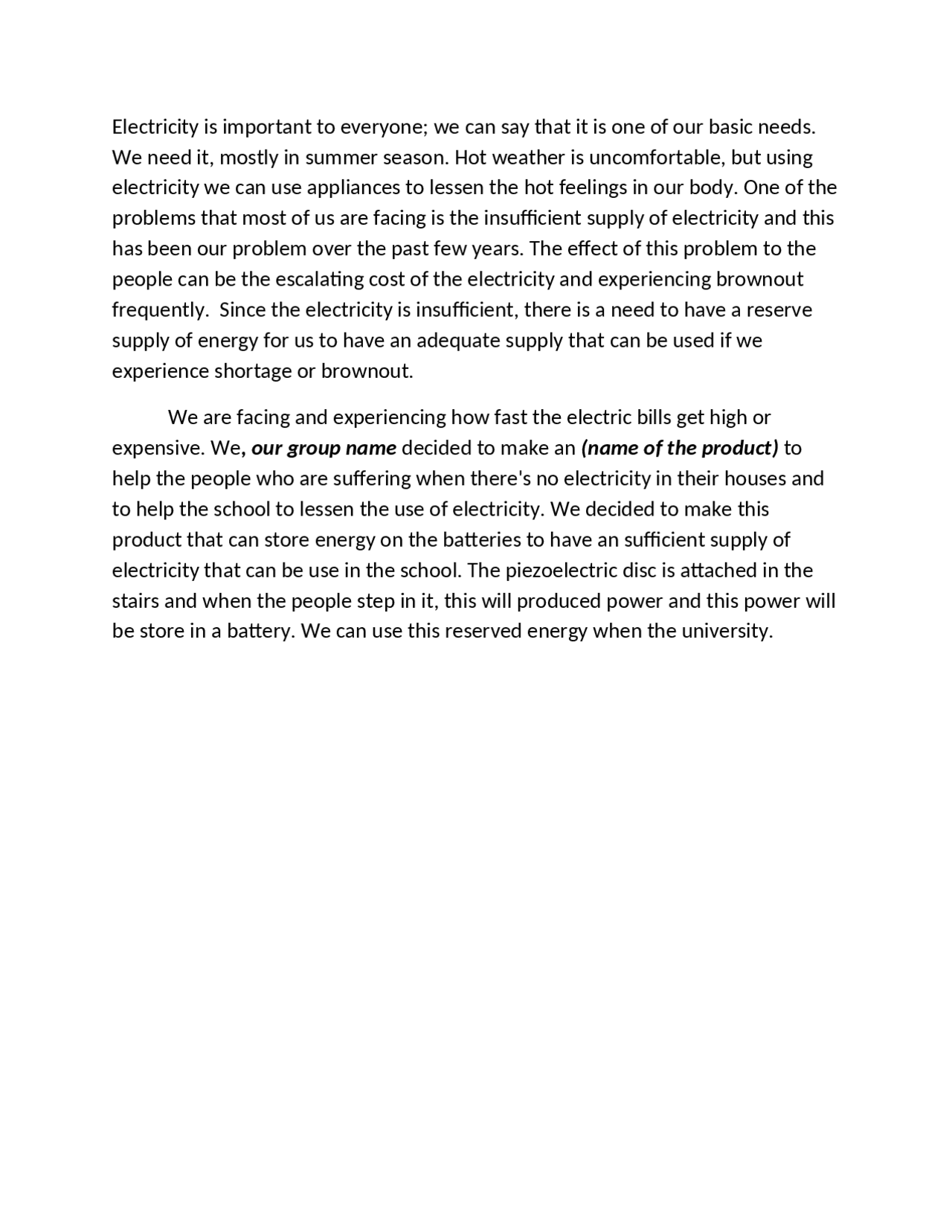 Electricity is important to everyone; we can - Docsity