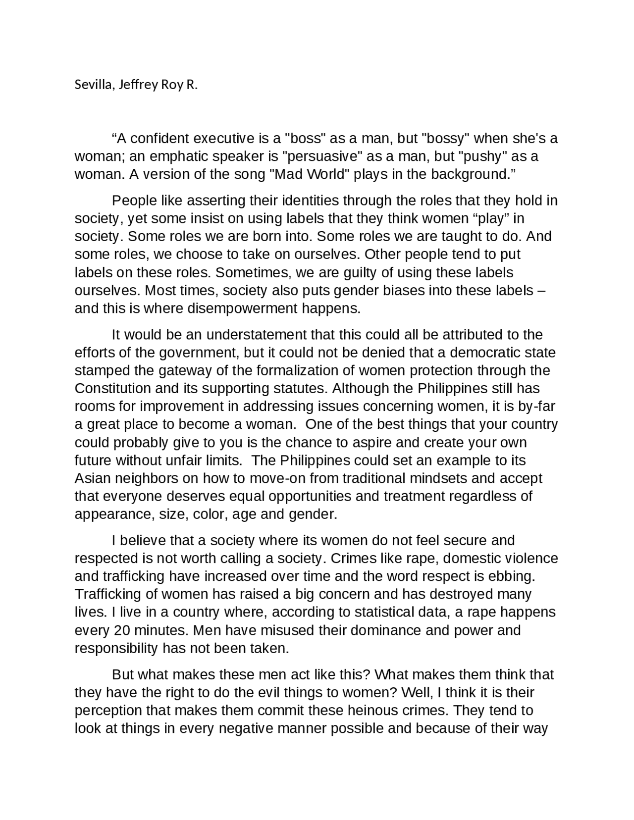 Assignments For Equality Essays University Law Docsity