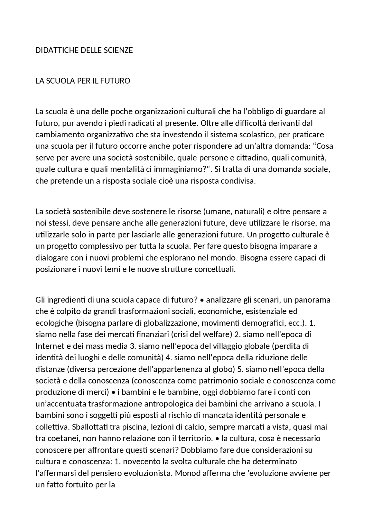 Didattica Delle Scienze Docsity