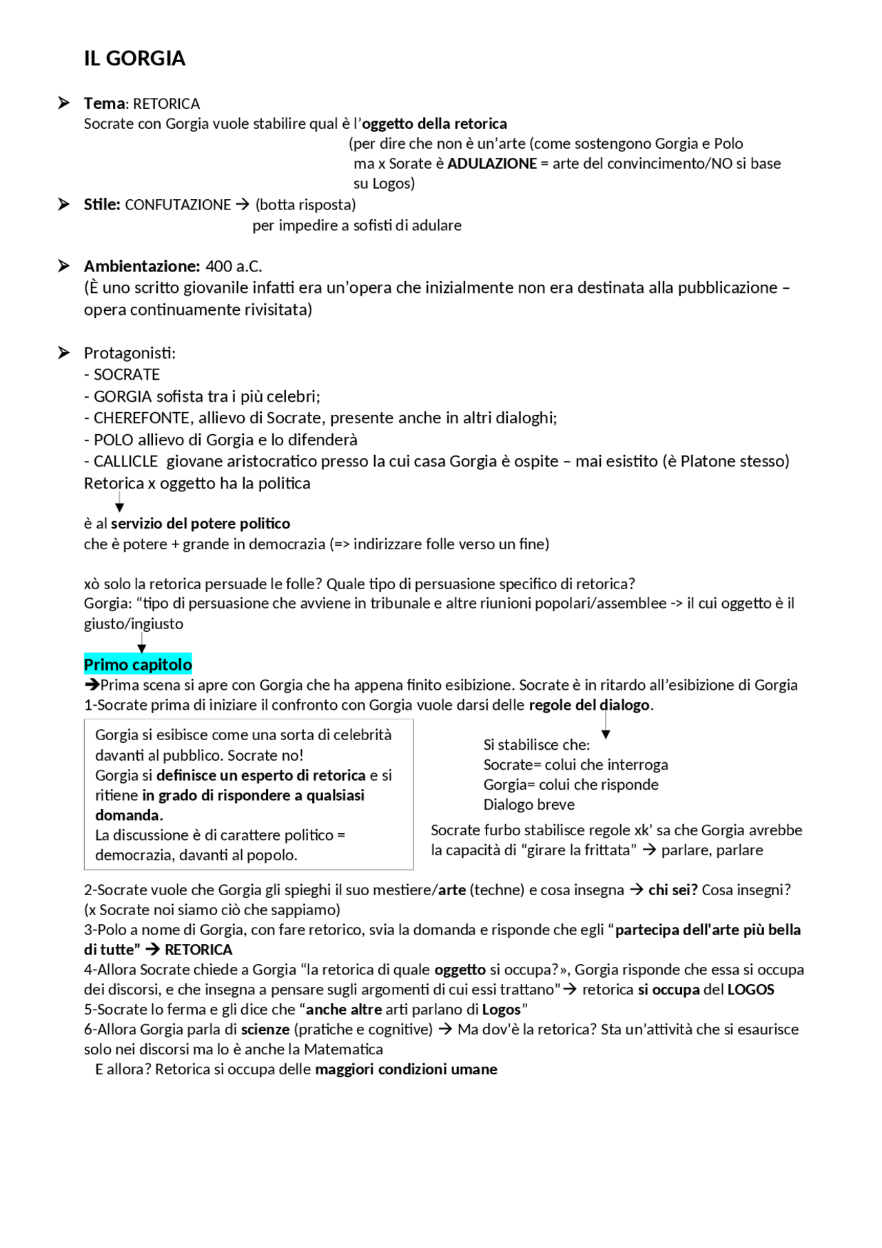 Il gorgia e la repubblica spiegazione - Docsity