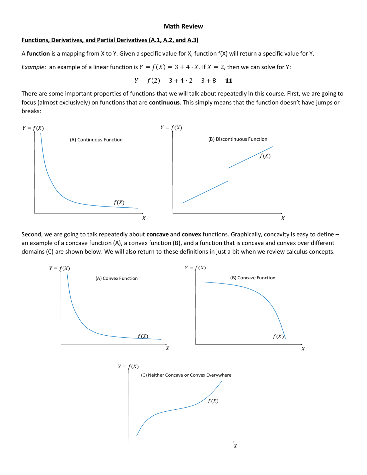 Math review for intermediate microeconomics - Docsity