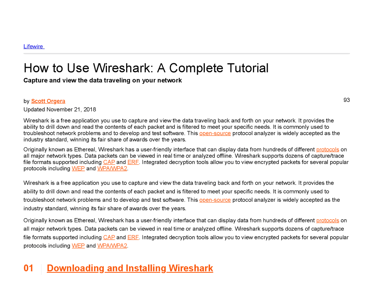 Wireshark Is A Free Application Docsity