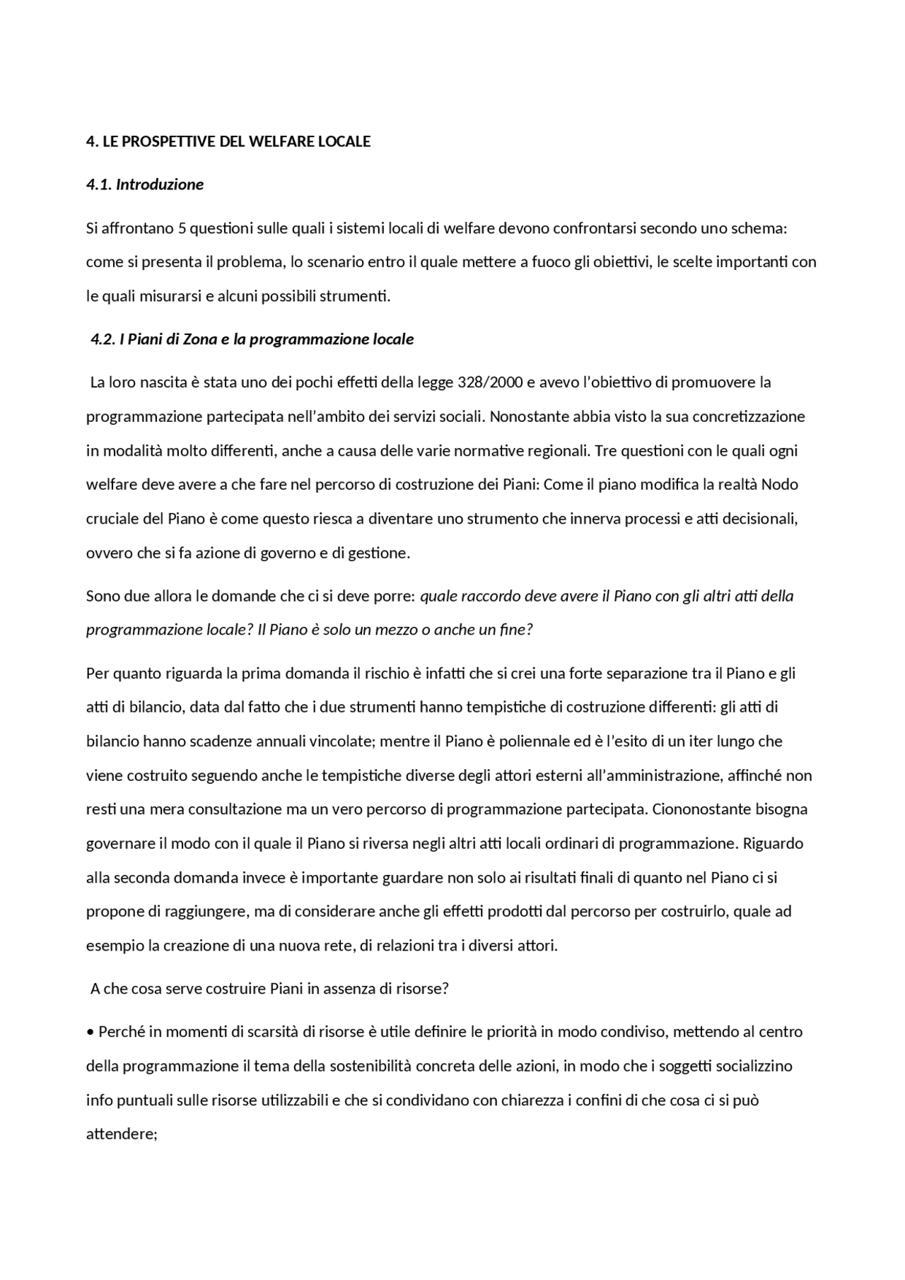 La Pratica Del Welfare Locale Capitolo 4 E 6 Docsity