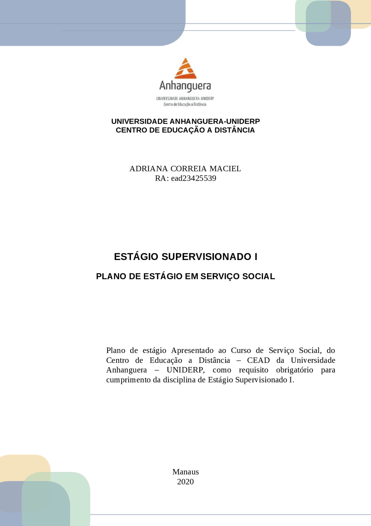 ServiÇo Social EstÁgio Supervisionado Final Docsity