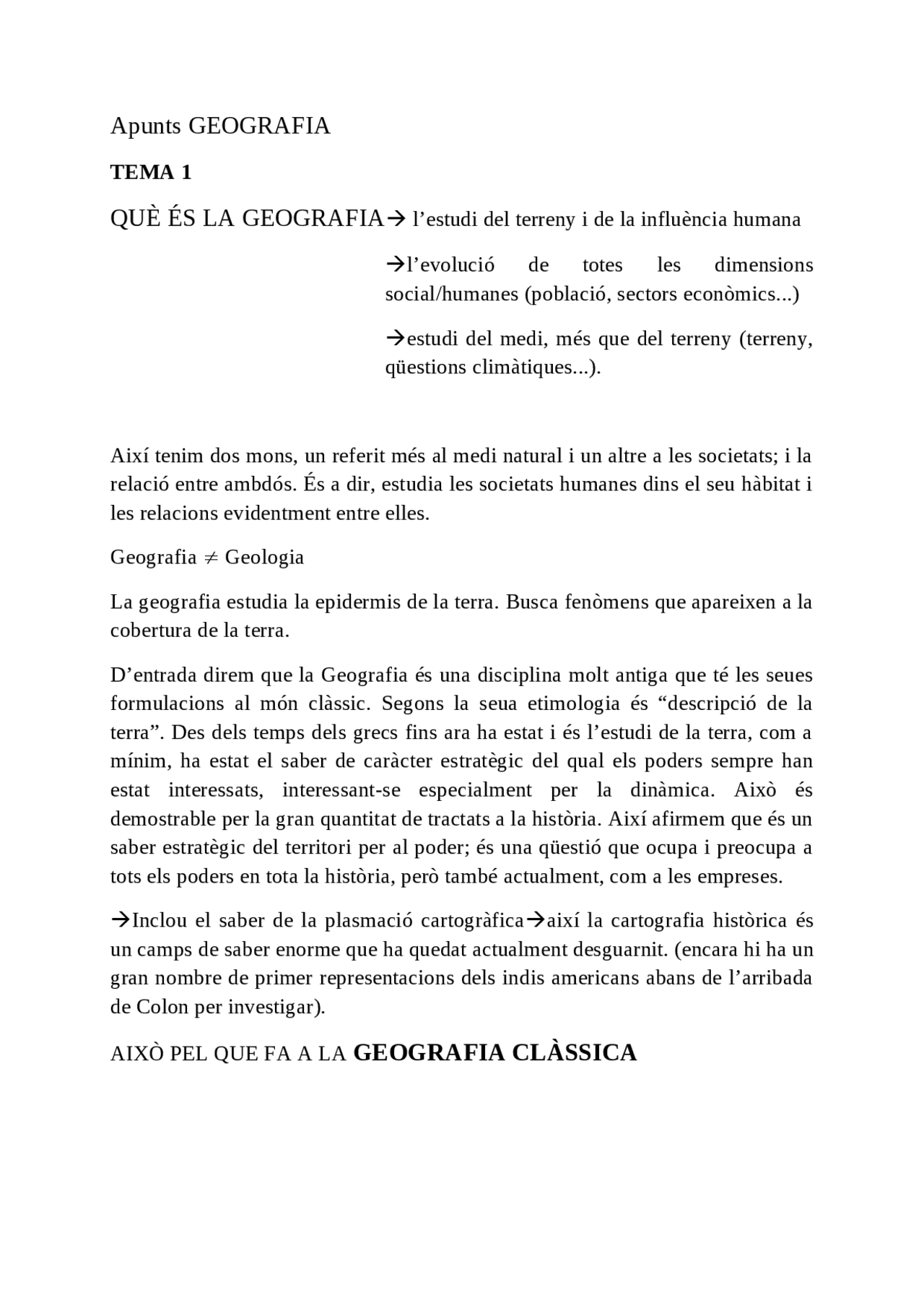Apunts Geografia Tema 1 1° De Carrera Uv Docsity