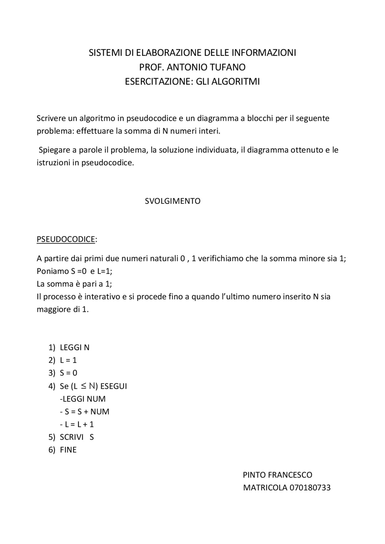 Elaborato 1 Sistemi Di Elaborazione Delle Informazioni Docsity