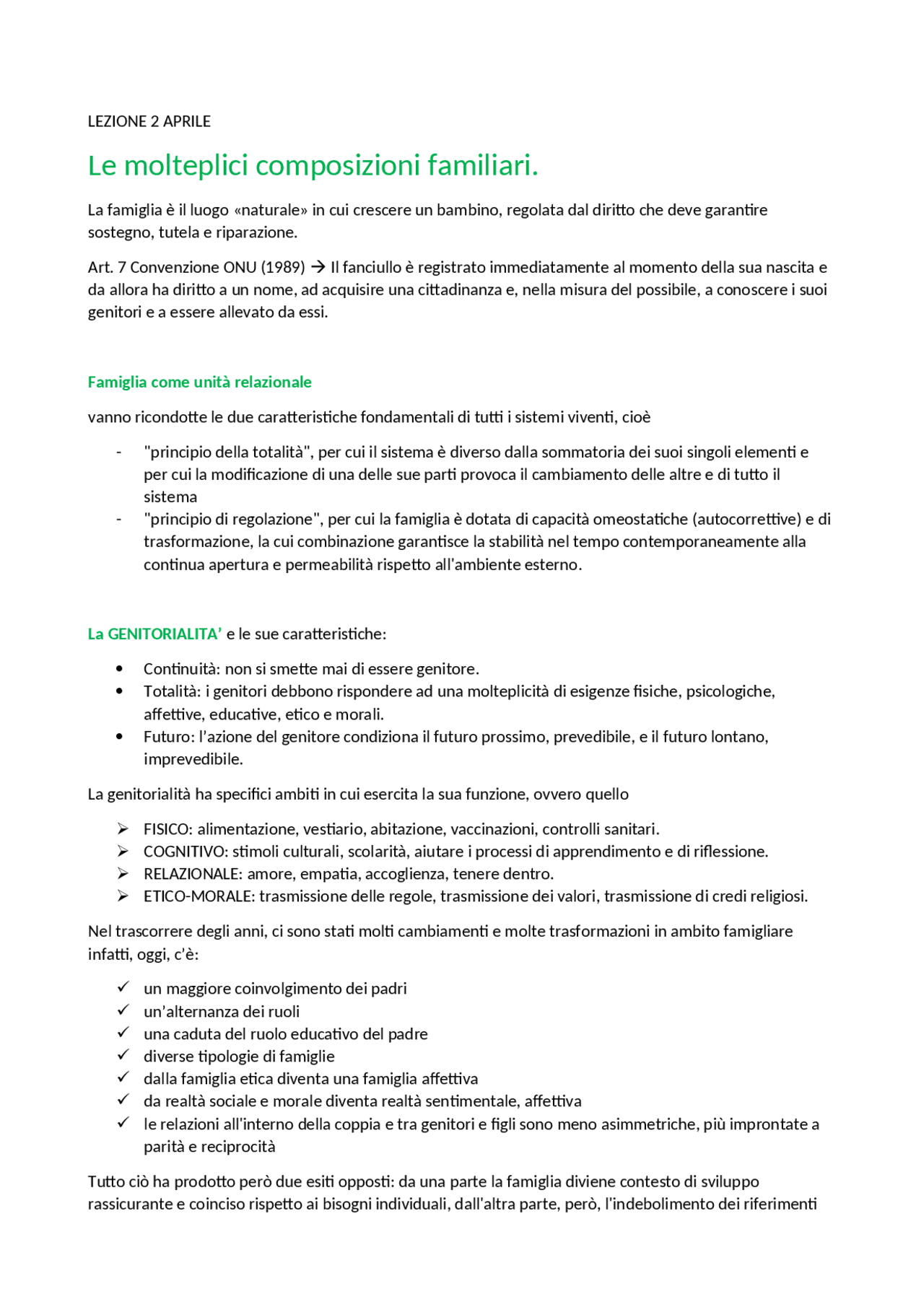 Le Molteplici Composizioni Familiari Docsity