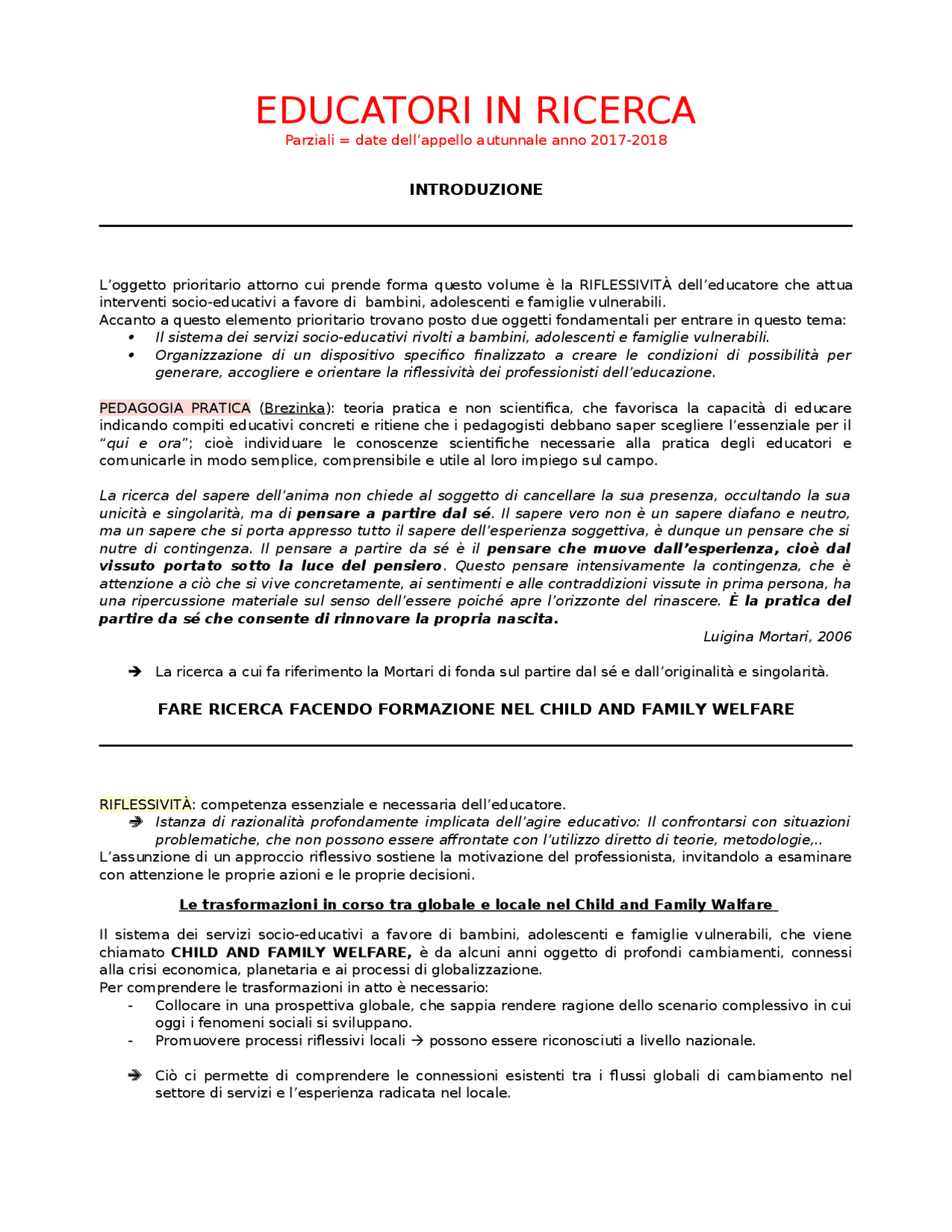 Educatori In Ricerca Premoli 2 Anno Scienze Delleducazione Docsity