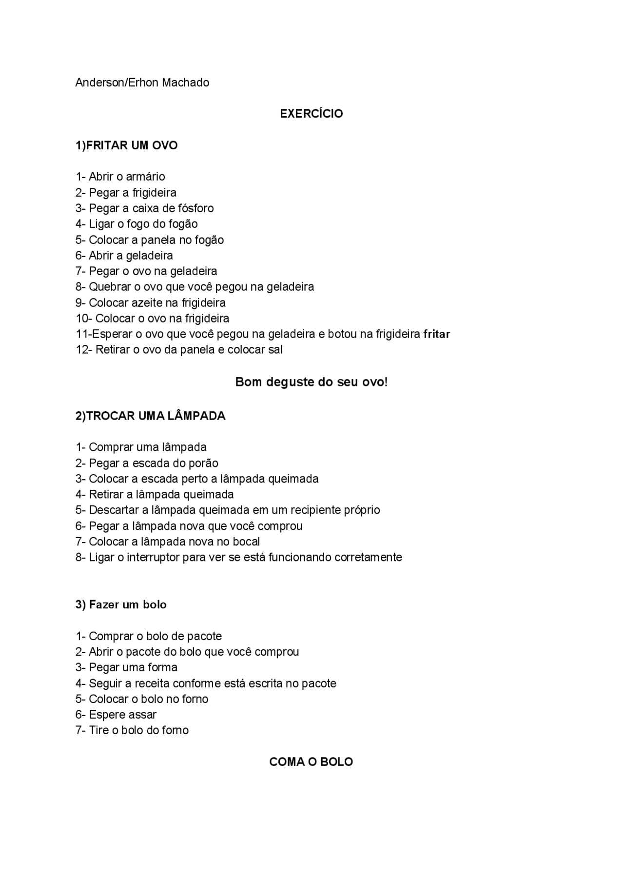 Atividade Informatica Exercícios Informática Docsity