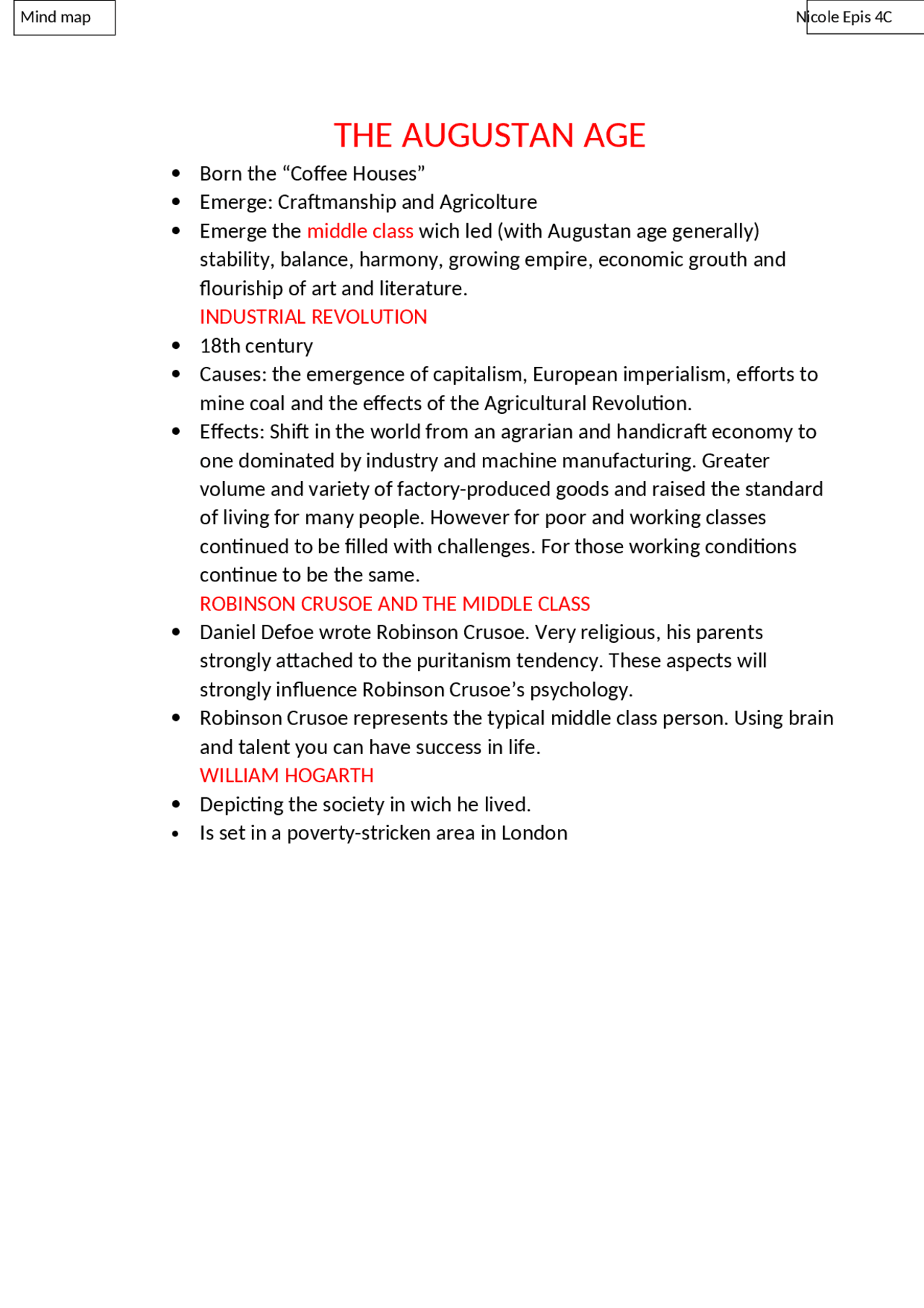 The augustan age, mappa - Docsity