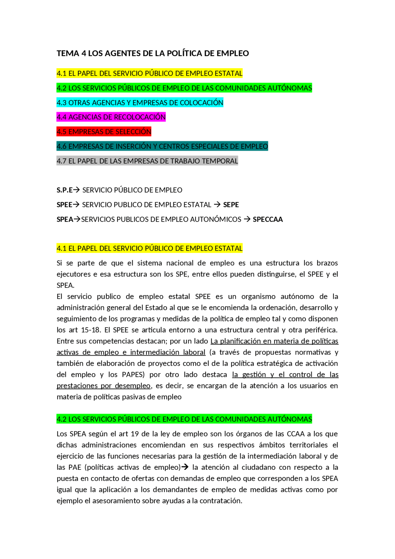 Tema 4 Derecho Del Empleo Docsity