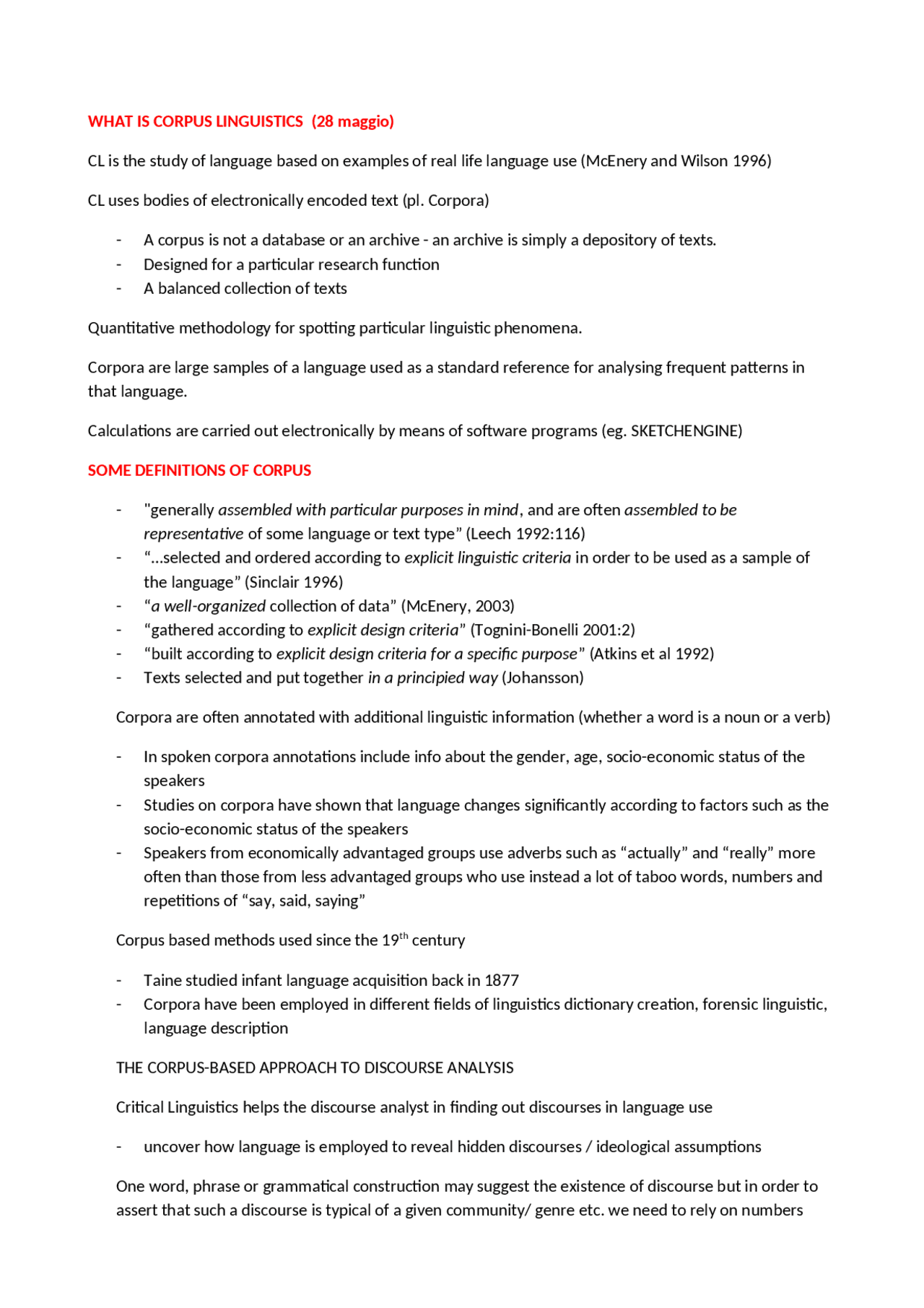 Corpus Based Discourse Analysis Docsity