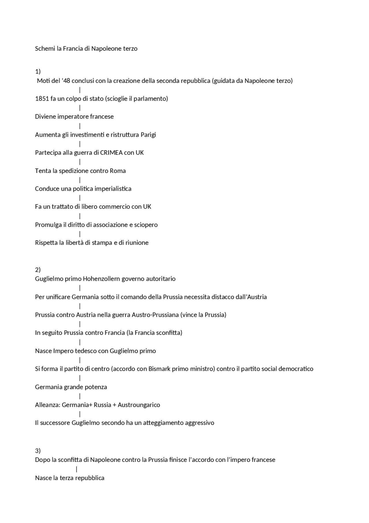 La Francia di Napoleone terzo - Docsity