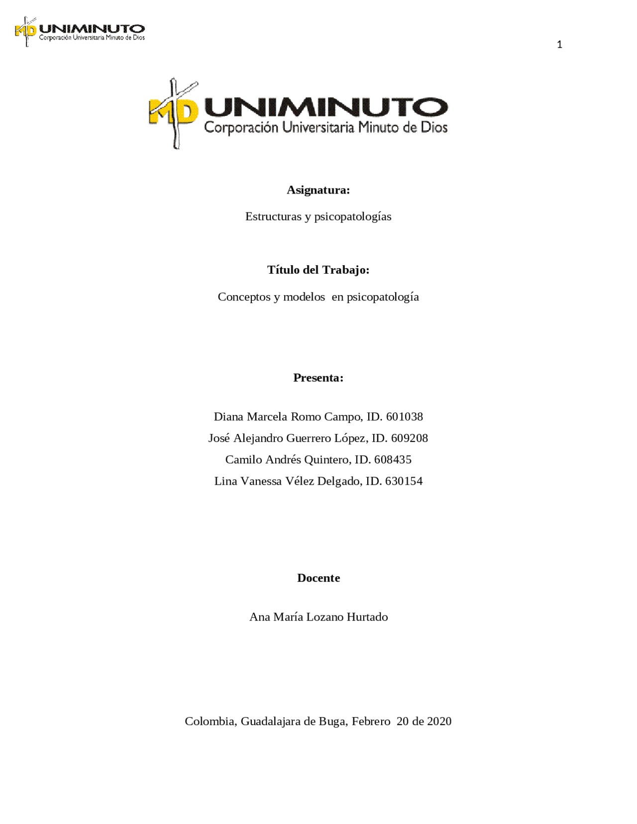Modelos En Psicopatologia Docsity