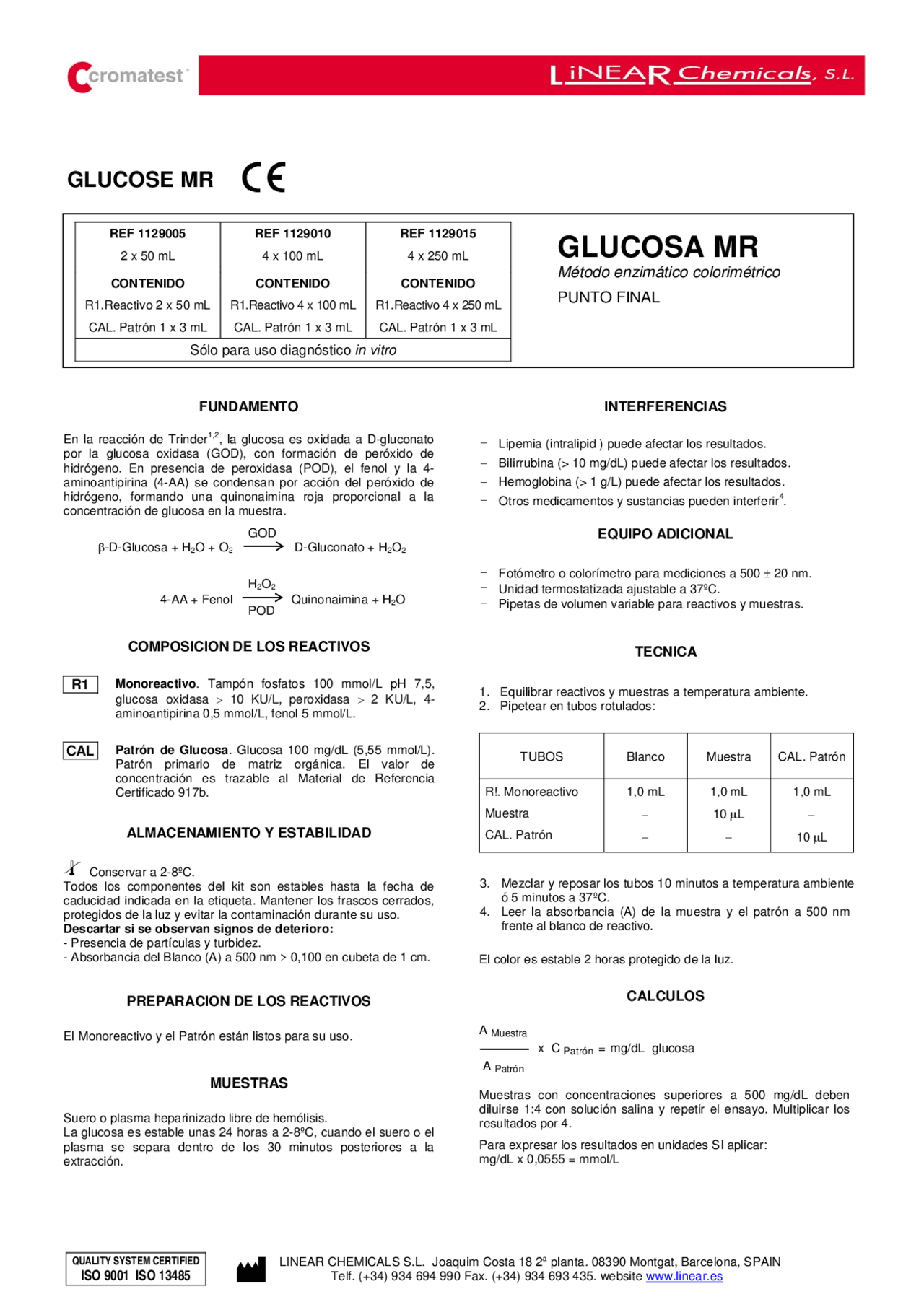 Inserto de Glucosa Quimica Sanguinea | Guías, Proyectos ...