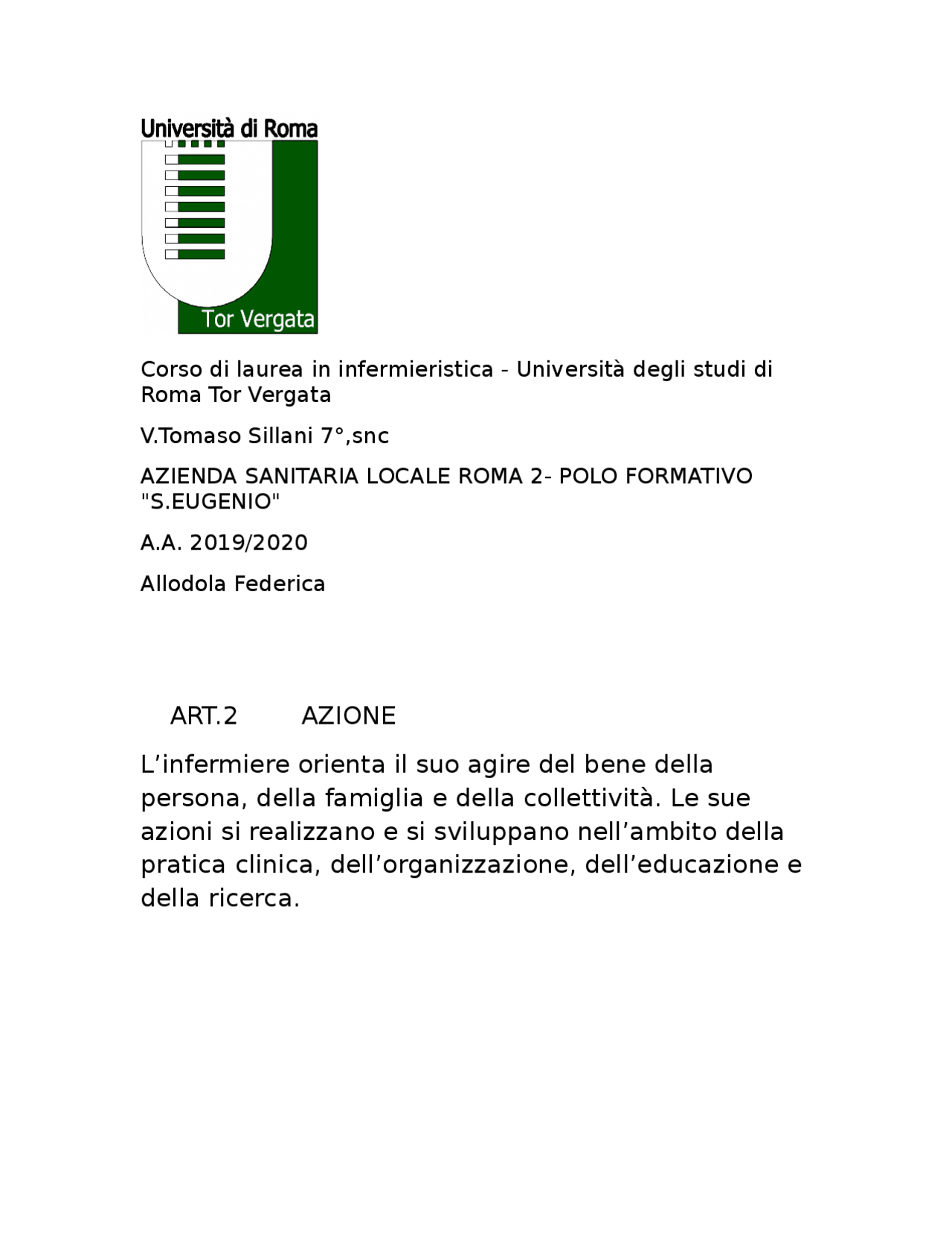 Art2 Del Codice Deontologico Appunti Di Etica Medica Docsity