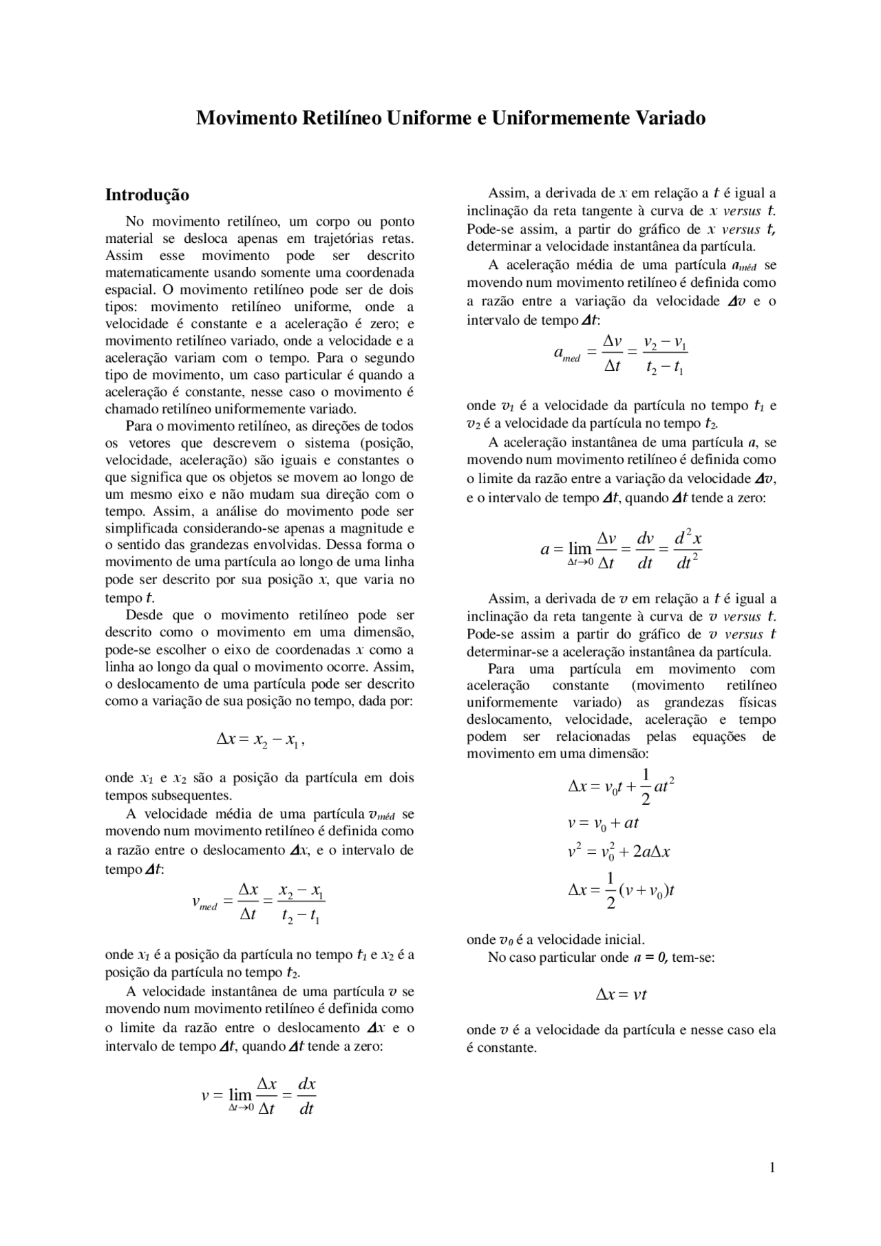 Física Experimental 1 Curso De Química Docsity