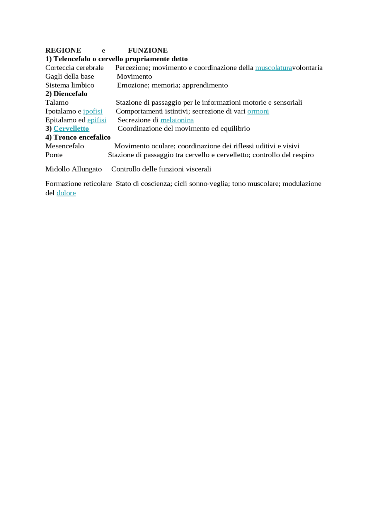 Sistema Nervoso Centrale Docsity