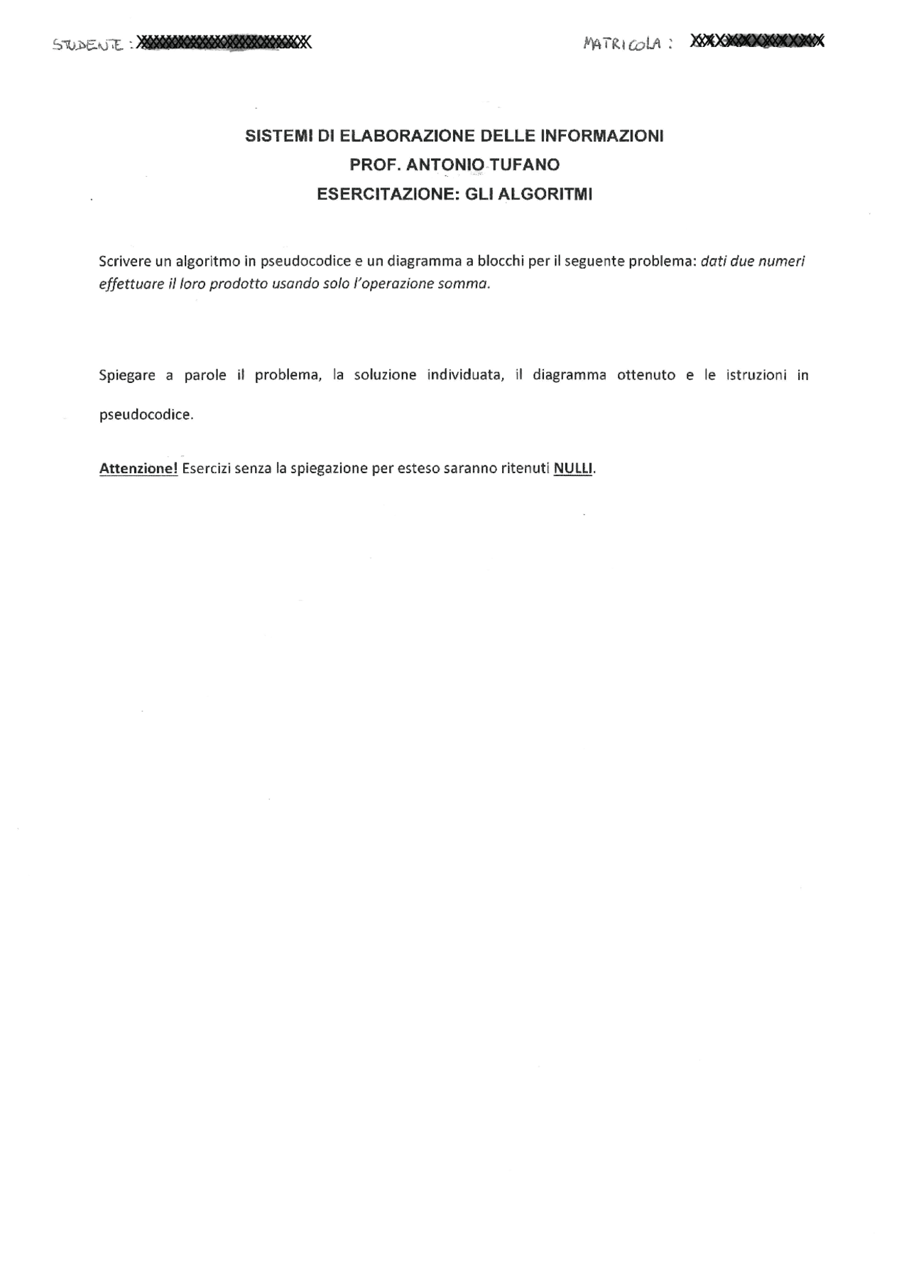 Elaborato Algoritmi Unipegaso Docsity