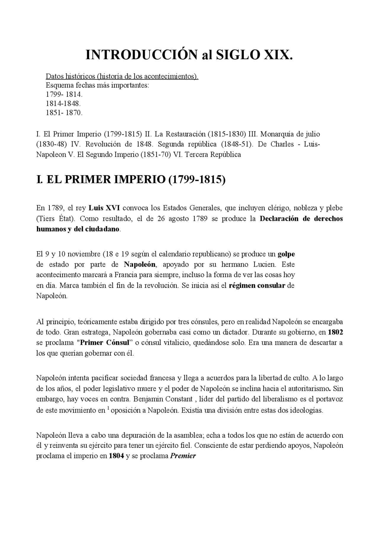 Introducción Al Siglo Xix Docsity