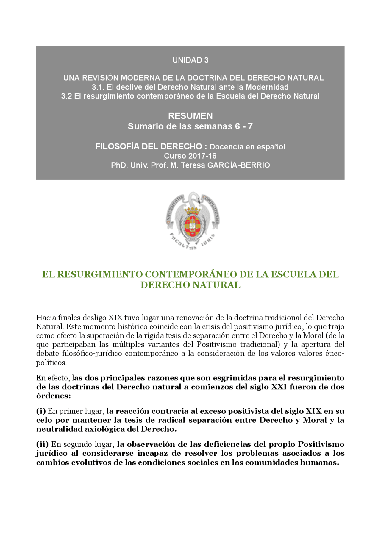 Apuntes Filosofía Del Derecho Docsity