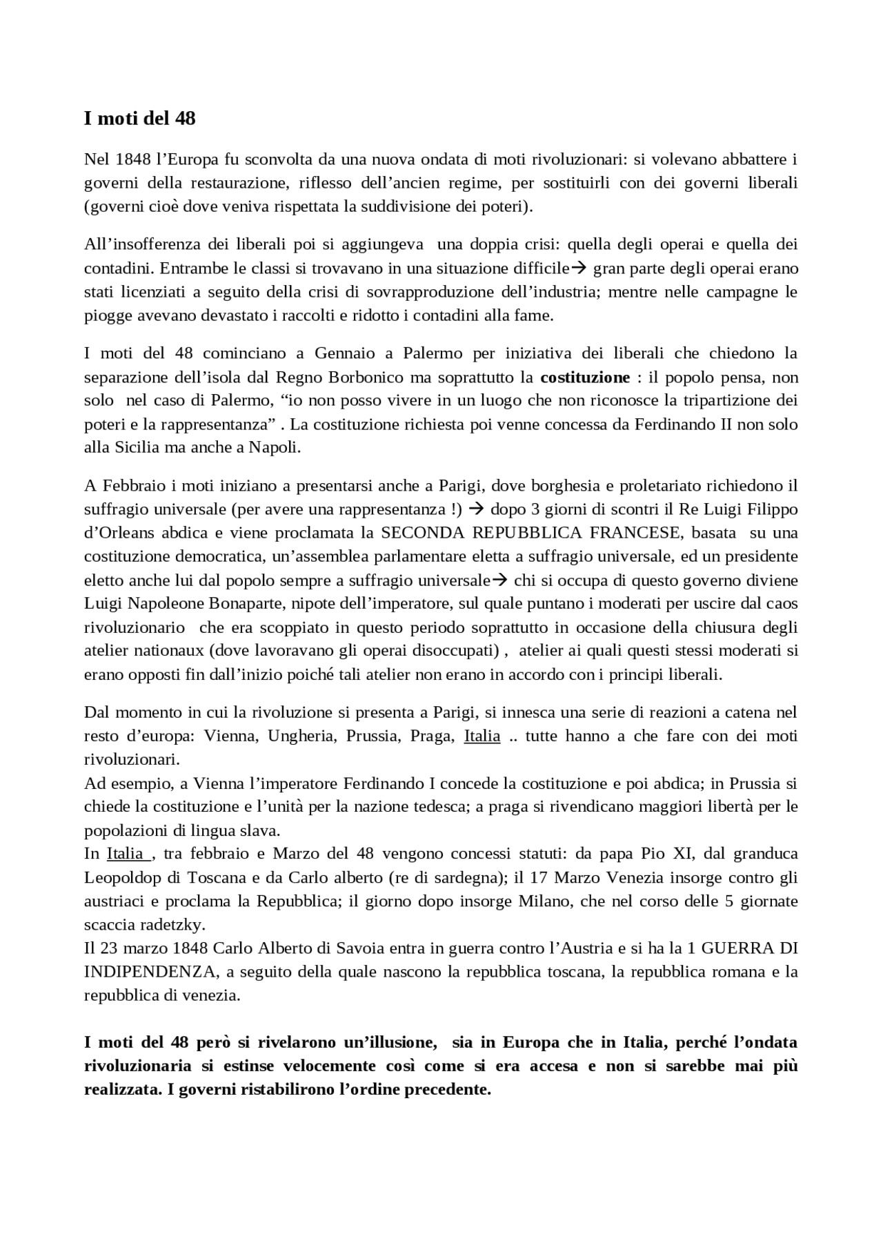 I Moti Del Quarantotto 48 Docsity