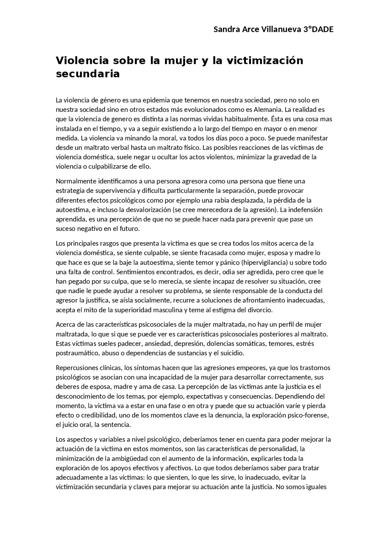 Derecho penal (práctica sobre la violencia del genero) | Ejercicios de ...