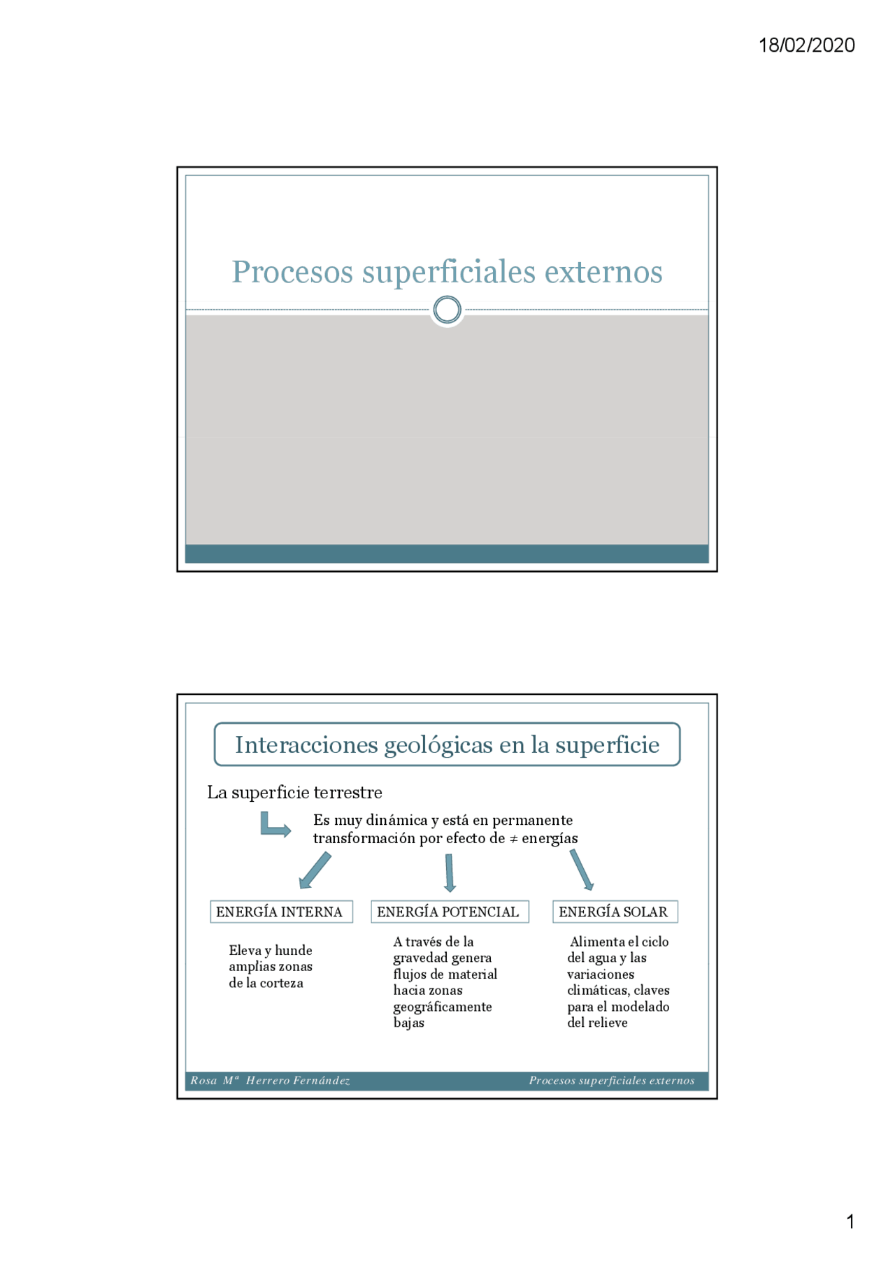 Procesos Superficiales Externos Geología Docsity