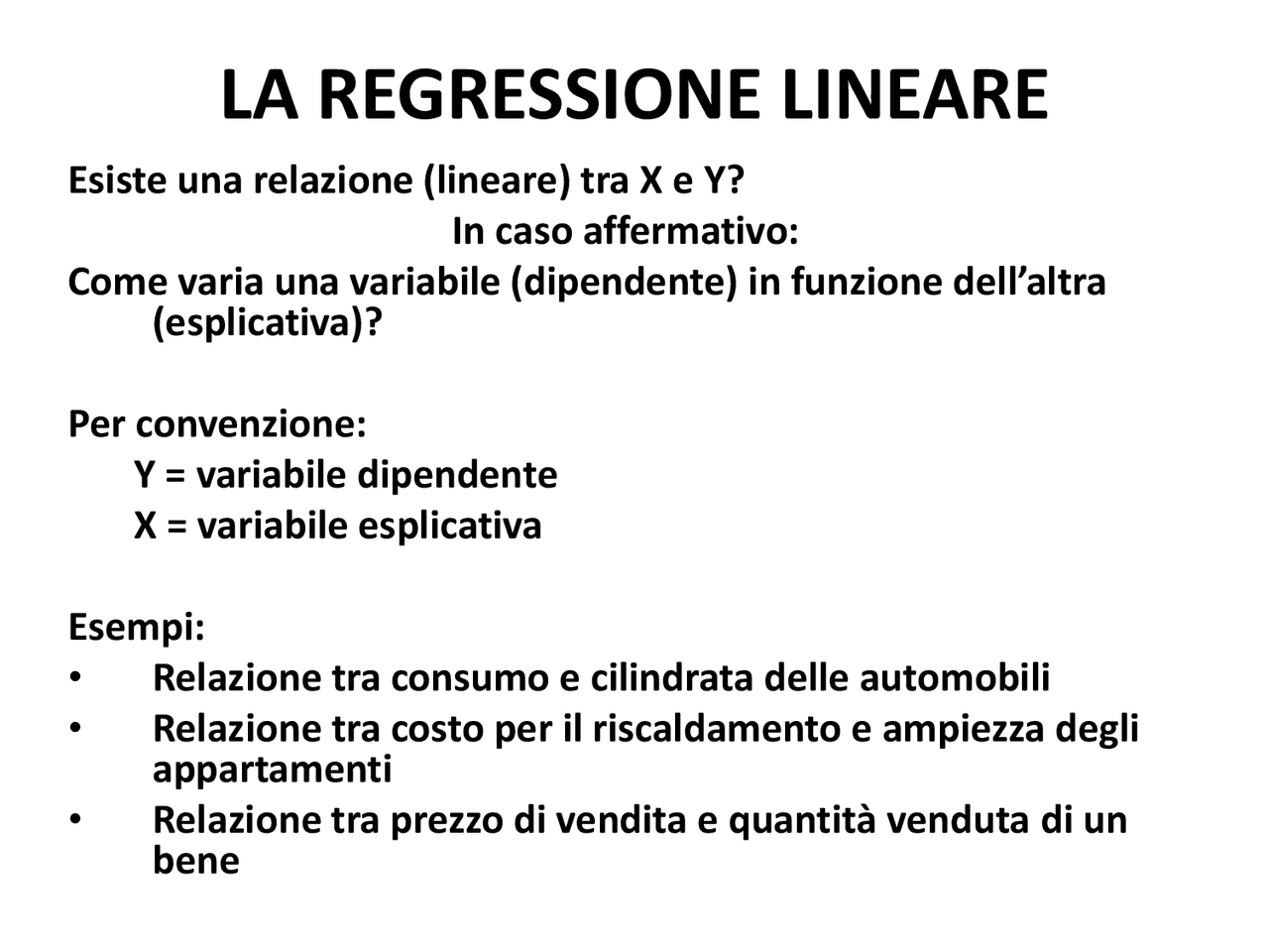 Statistica Regressione Docsity