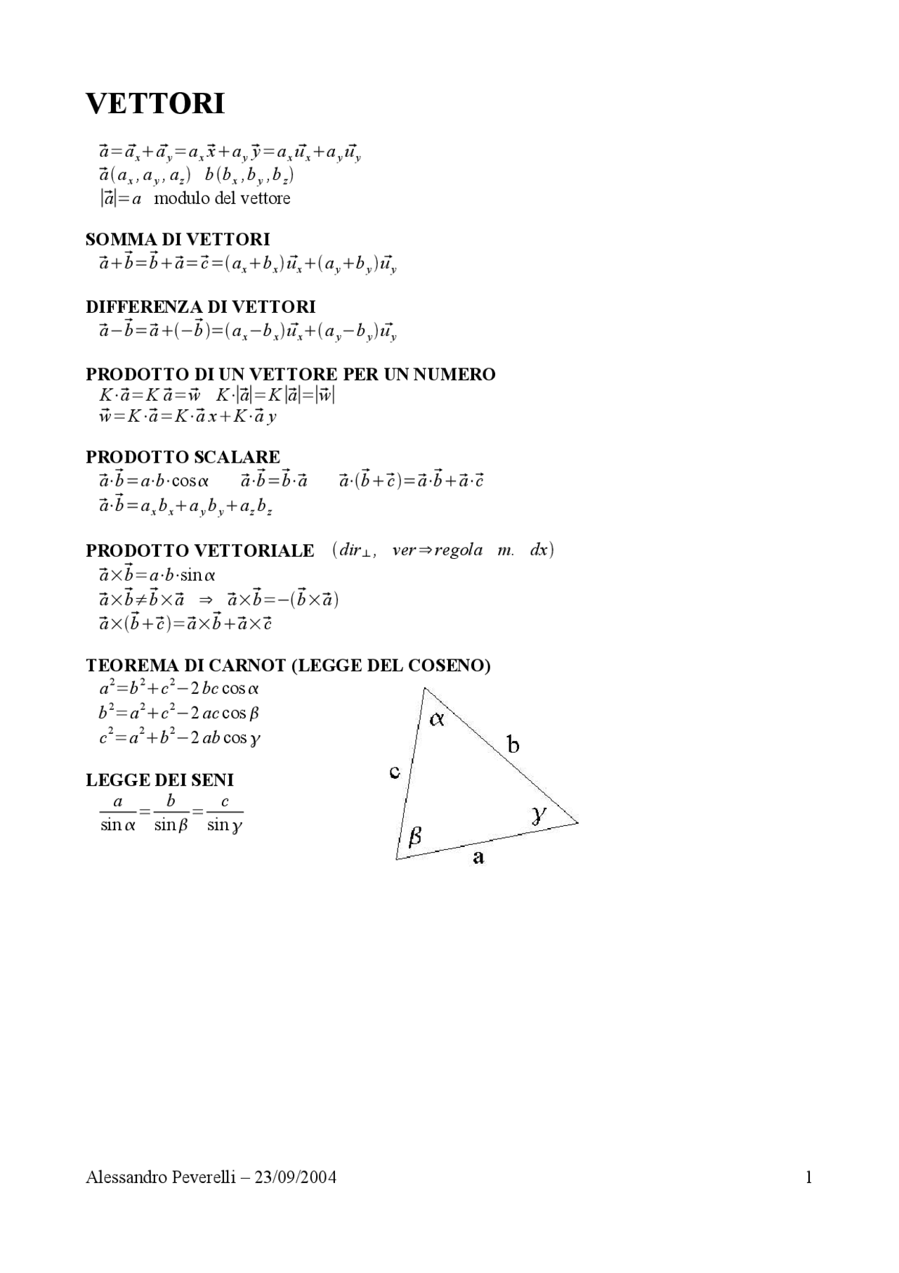 Sintesi Di Formule Essenziali Per Esami Di Fisica Docsity