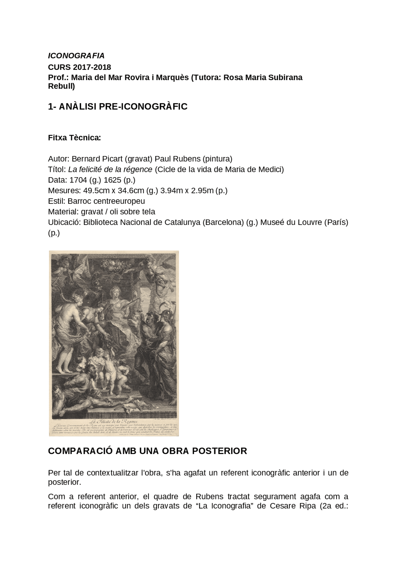 Iconografia. Treball | Ejercicios de Historia del Arte | Docsity