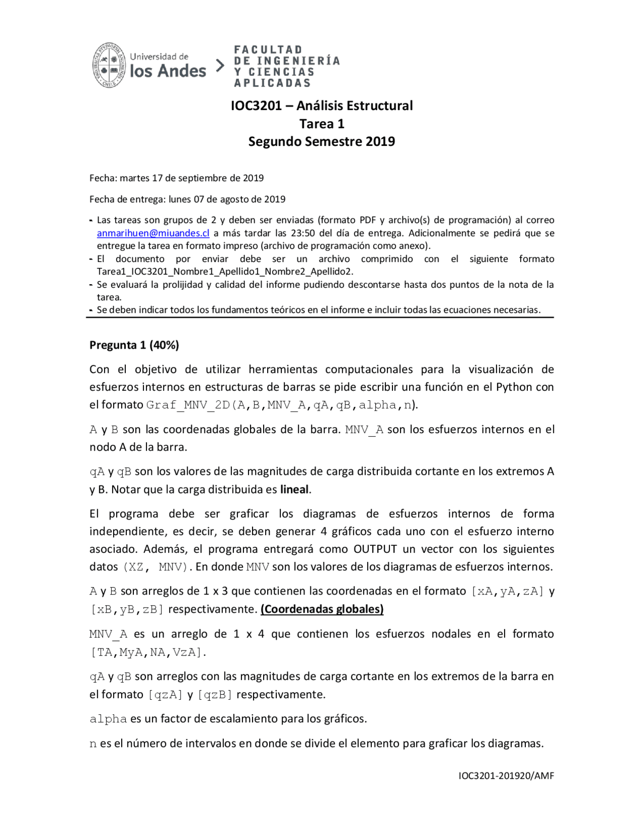 Tarea Análisis Estructural Esercizi Di Structural Analysis Docsity