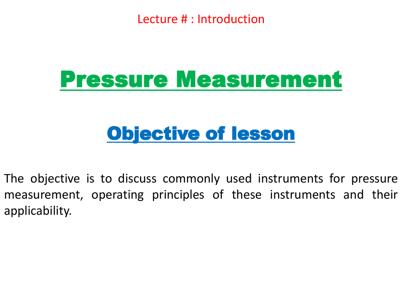 Lecture notes on Pressure Measurement | Lecture notes Electronic ...