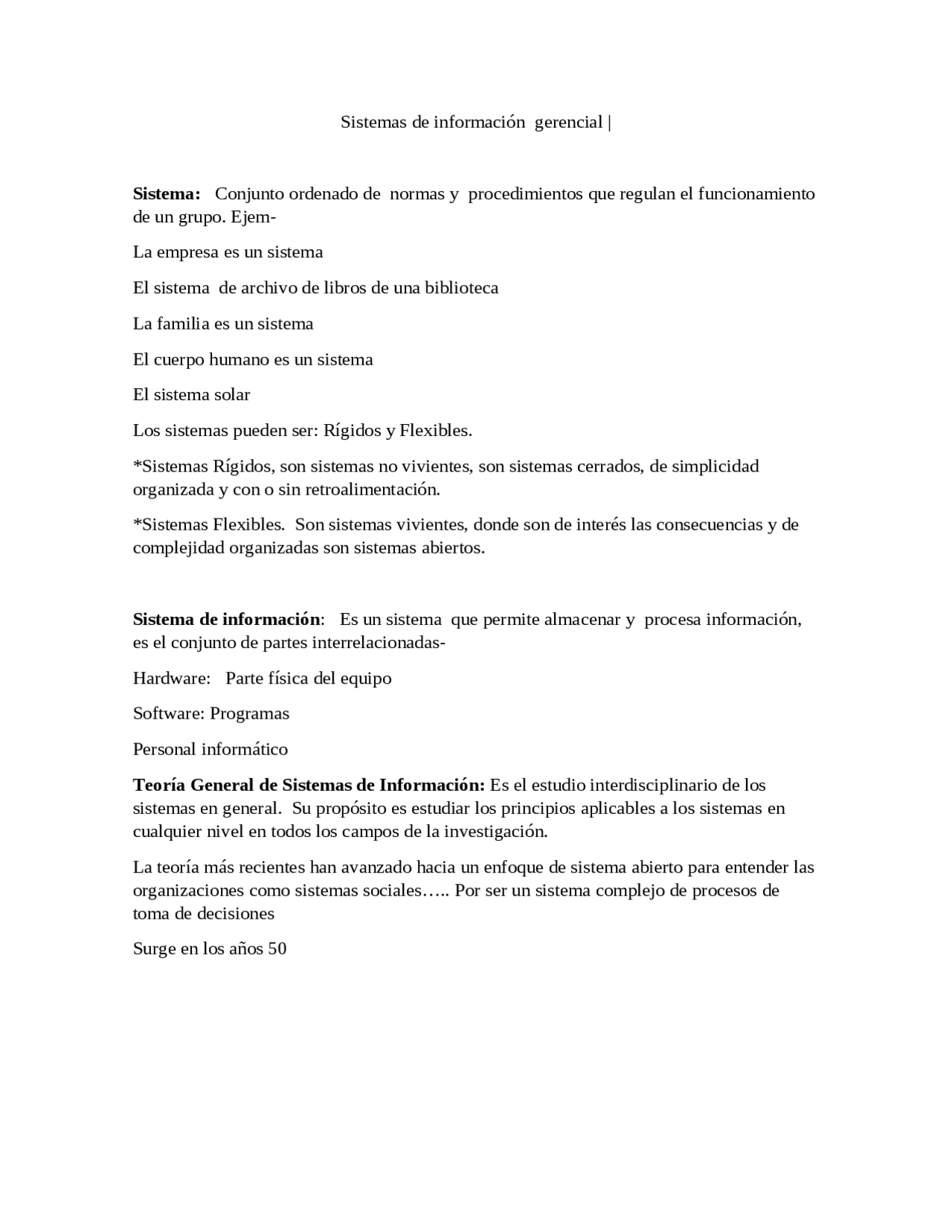 Sistema De Gestión De La Informacion Docsity