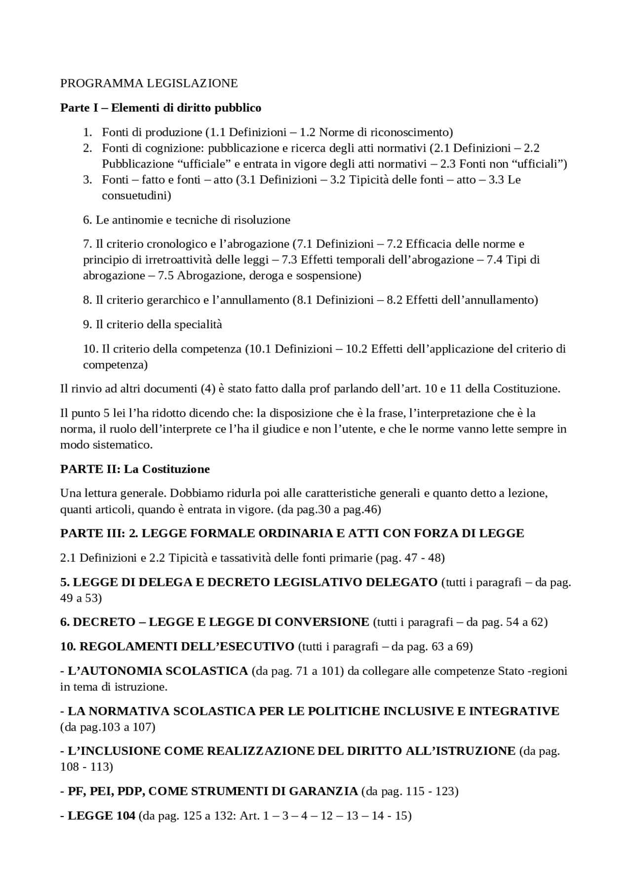 Legislazione Scolastica Docsity