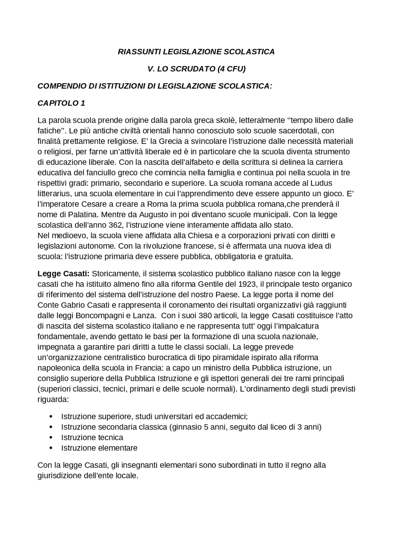 Riassunti Leglislazione Scolastica Unipa Docsity