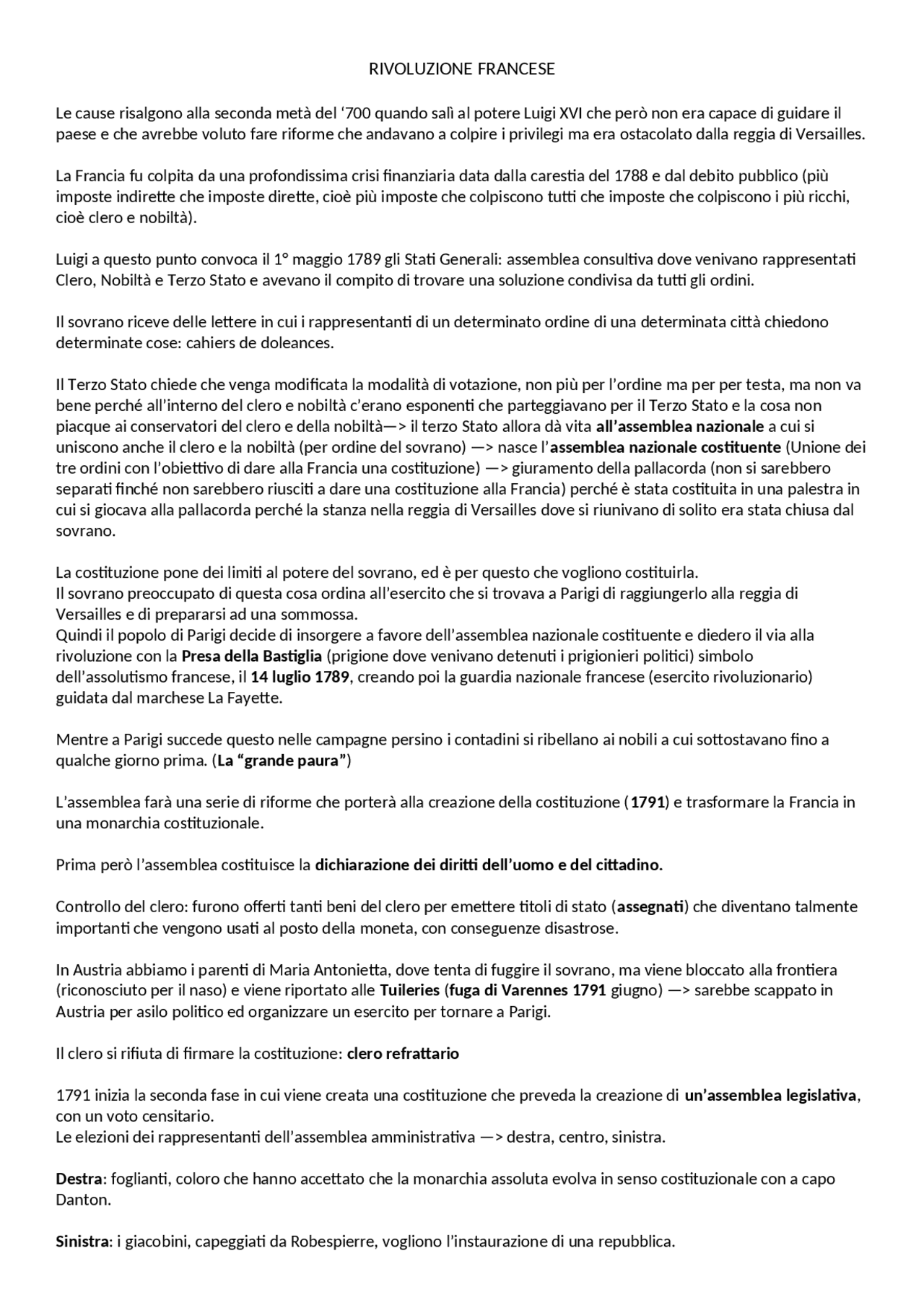 Rivoluzione Francese Docsity