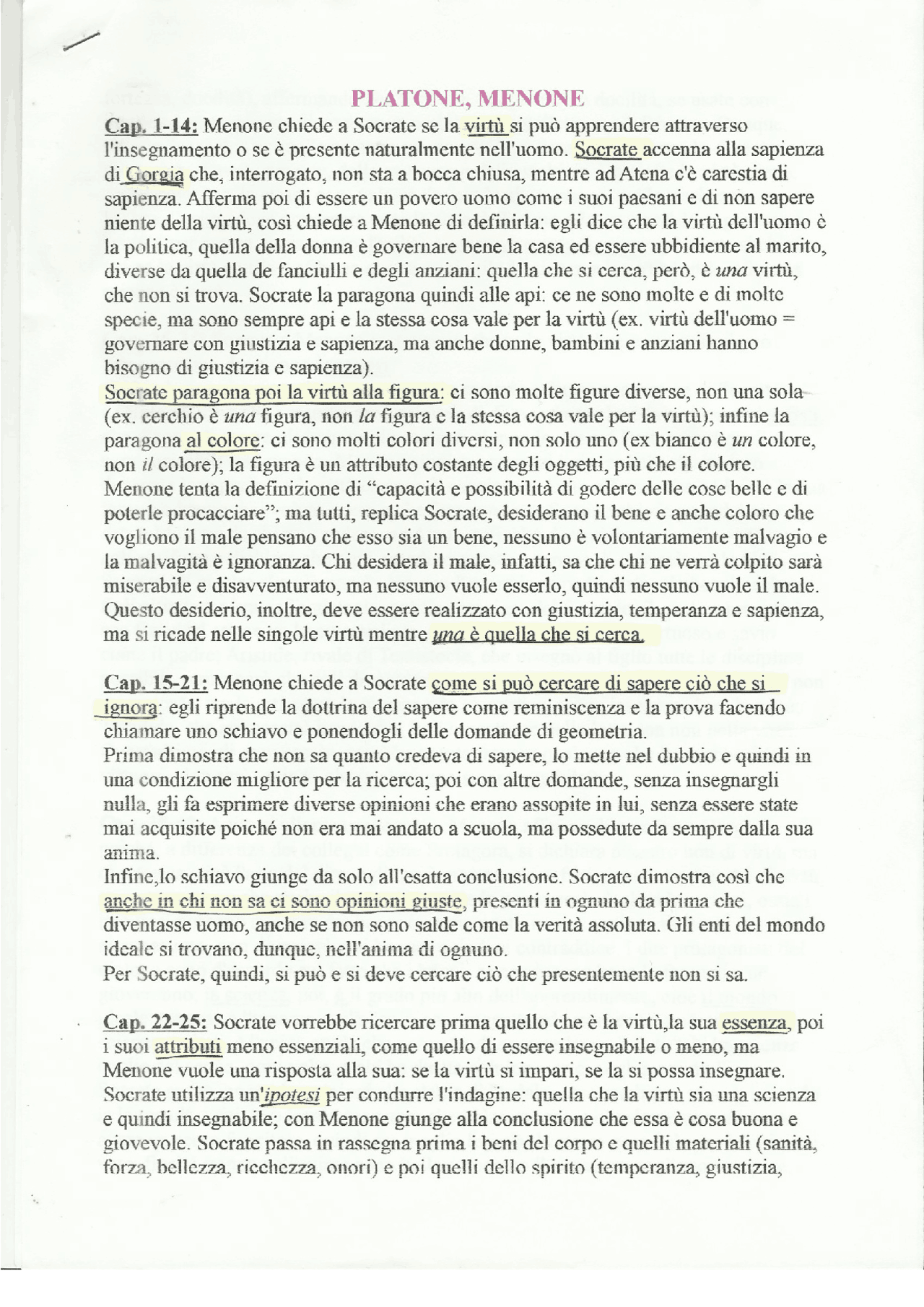 Menone Parte 2 Platone Docsity